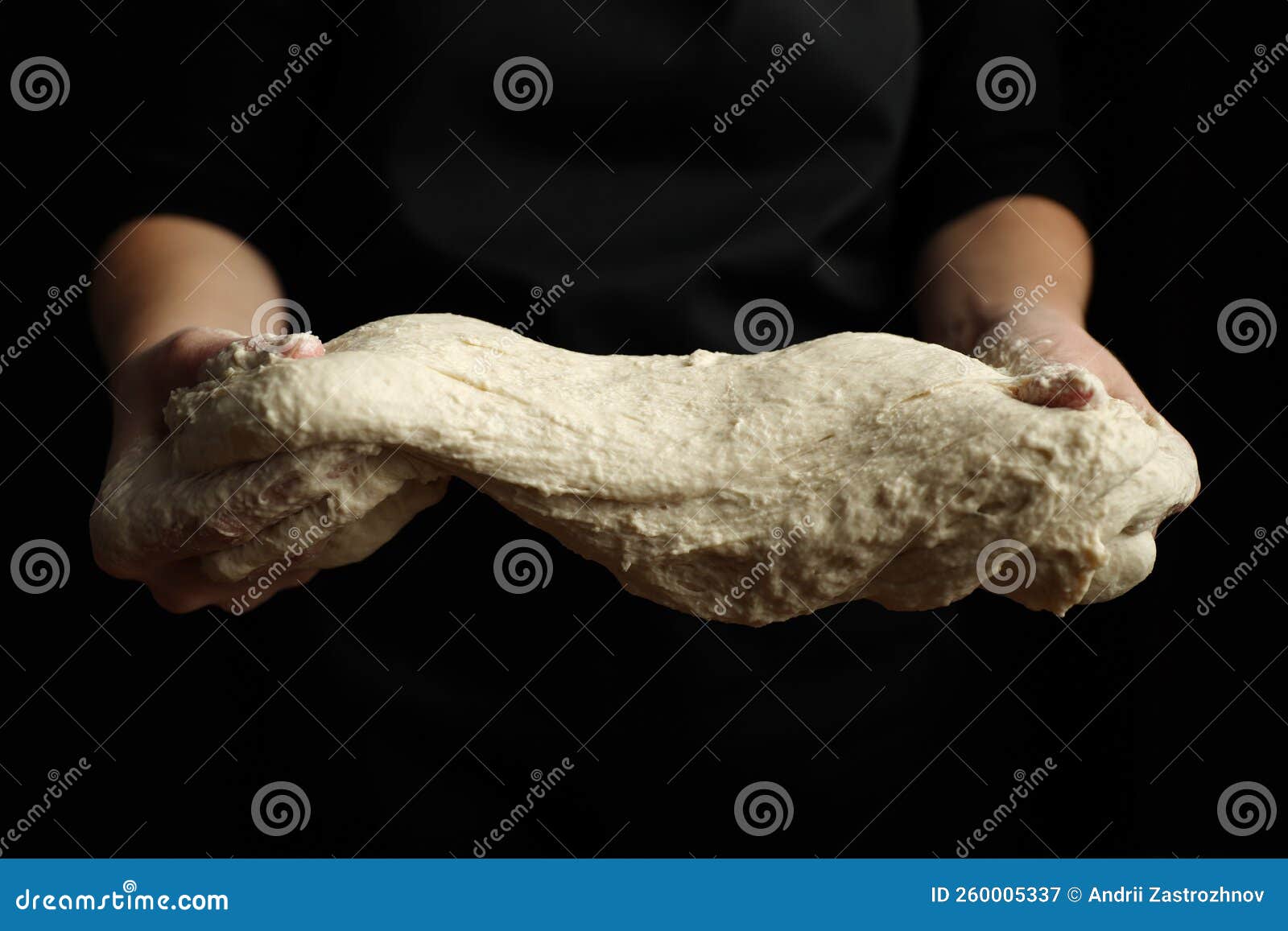 Yeast Dough Growth Process, Bread Sourdough in Hands Stock Image ...