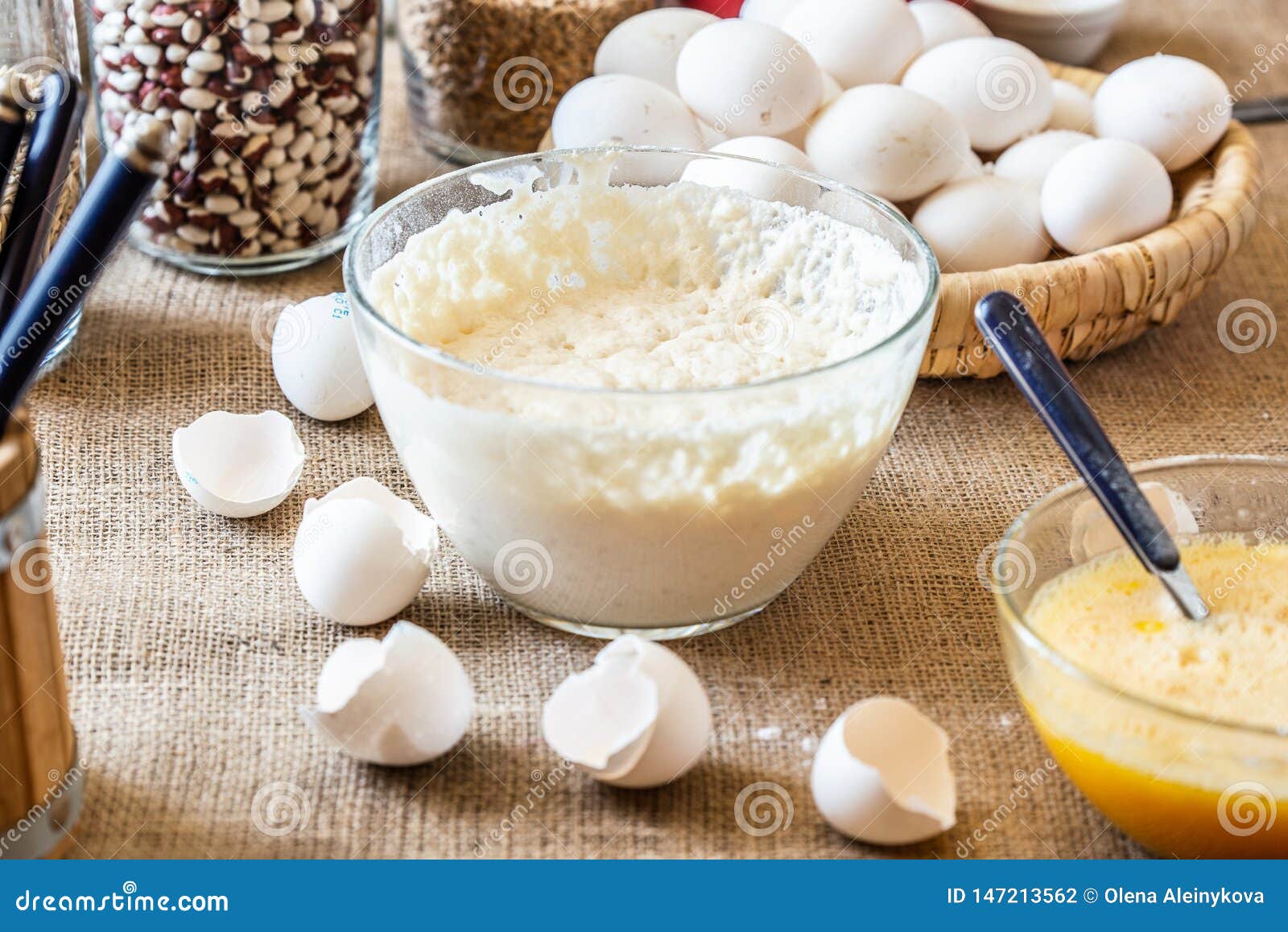 Yeast Ferment in a Glass Bowl Stock Photo - Image of gourmet, healthy ...