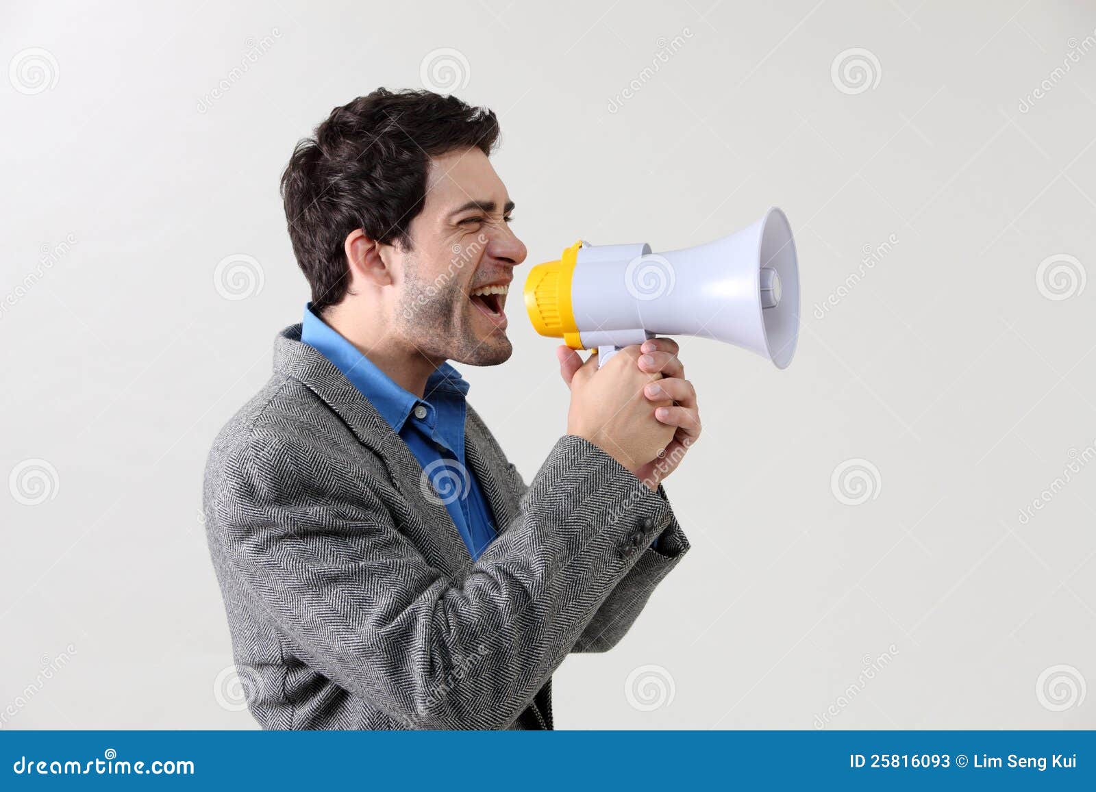 Yelling stock image. Image of news, megaphone, ethnicity - 25816093