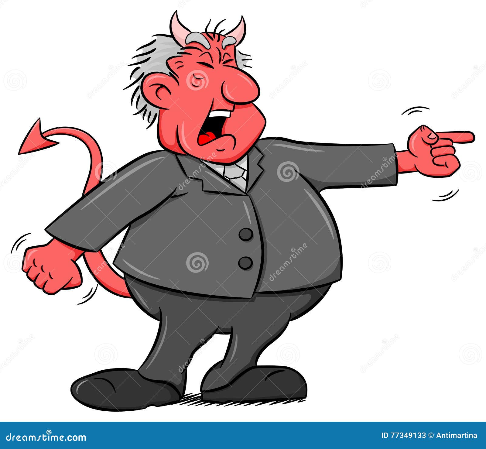 Cartoon Devil Wings. Tail Demon Monster Horns, Red Evil Wing, Hell ...