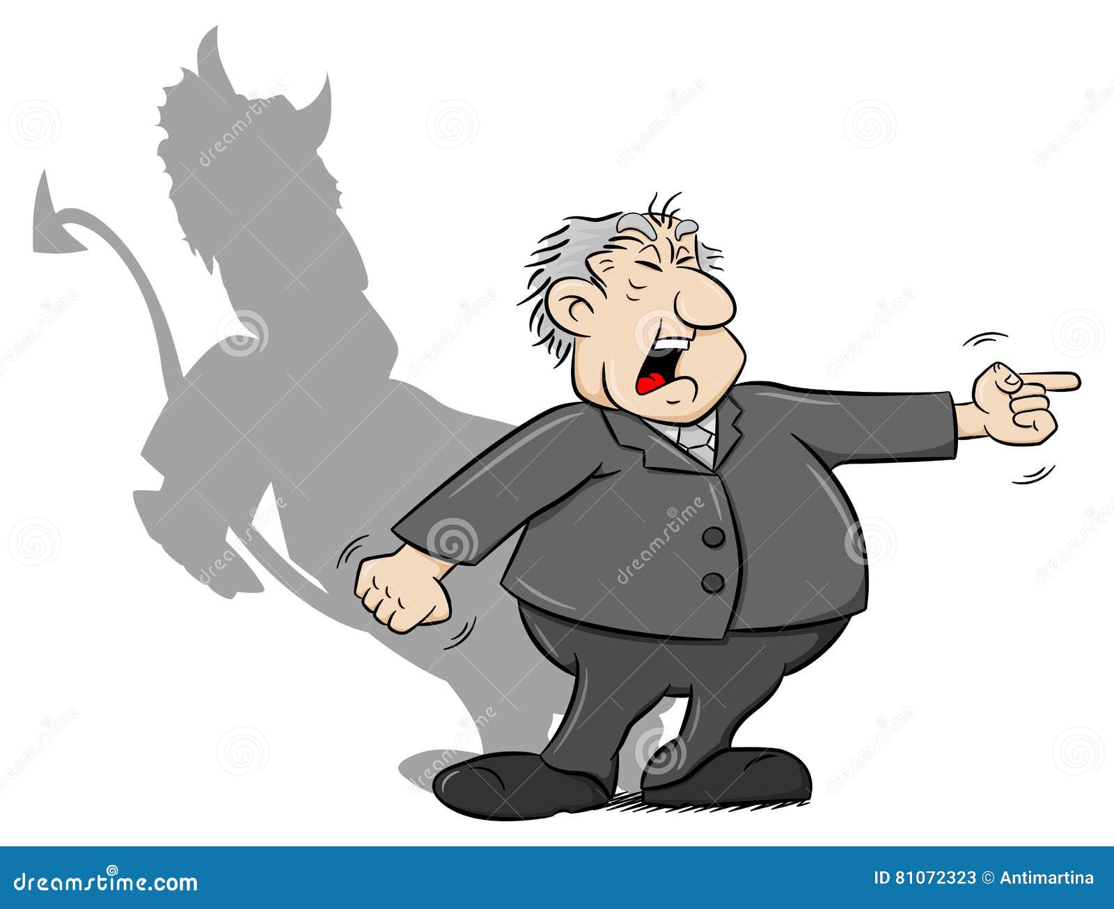 Yelling cartoon devil boss stock vector. Illustration of anger - 81072323