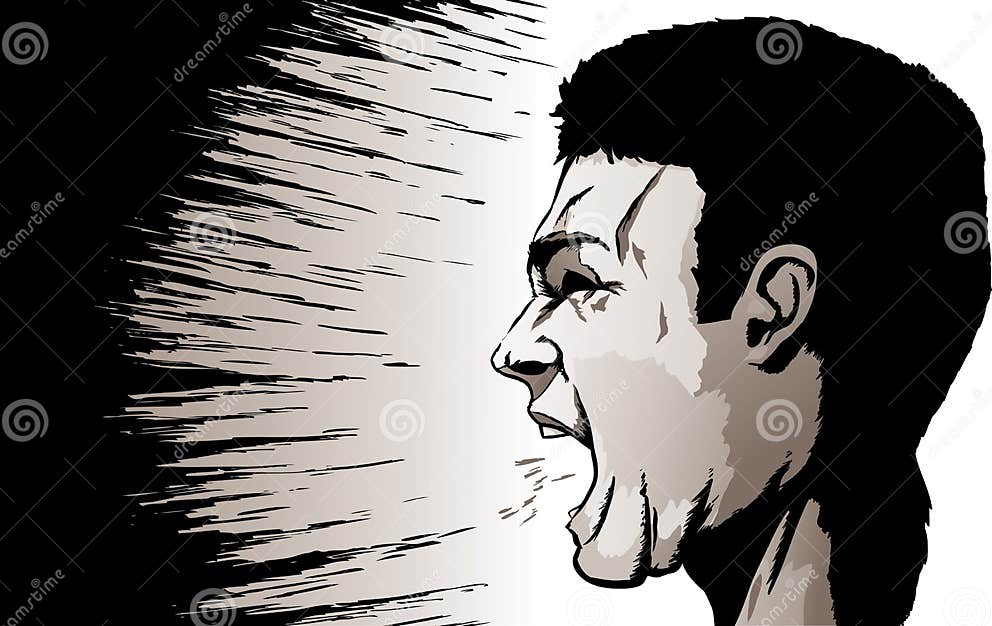 Yelling man stock vector. Illustration of shouting, upset - 26185021