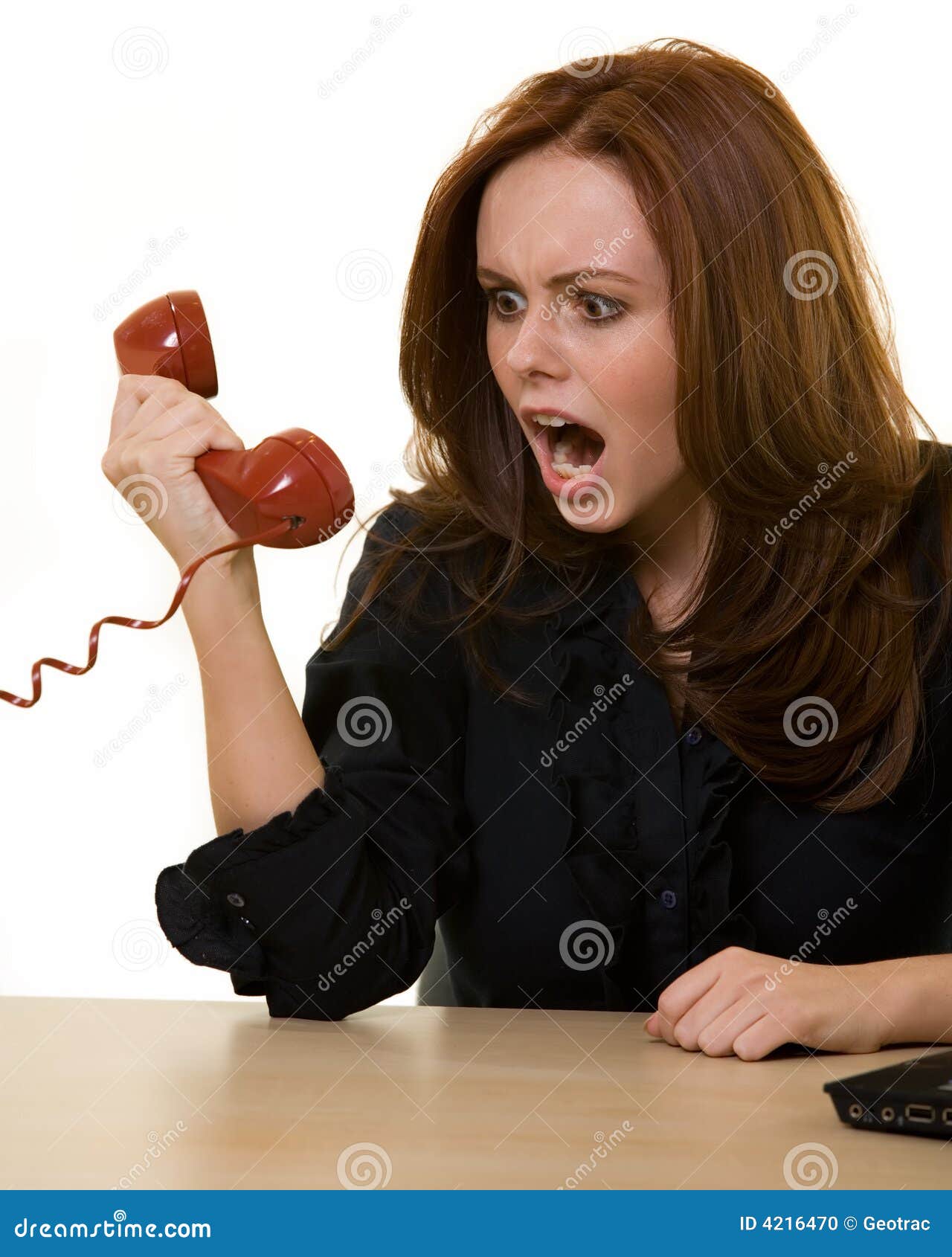 Yelling into the phone stock photo. Image of conversation - 4216470