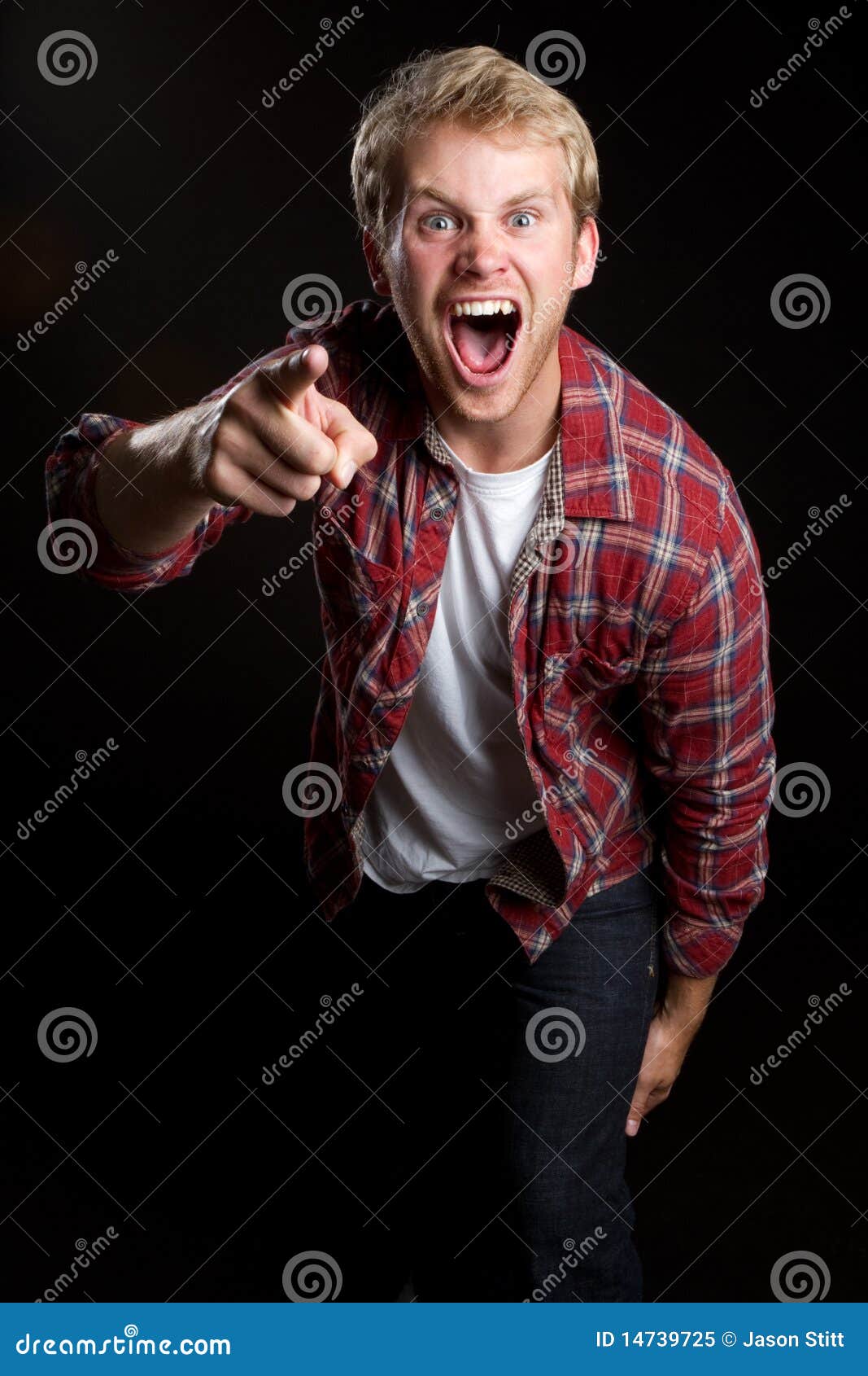 Yelling Pointing Man stock image. Image of scary, attractive - 14739725