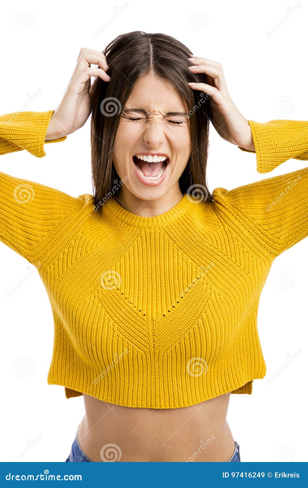 Yelling stock image. Image of studio, fresh, casual, emotions - 97416249