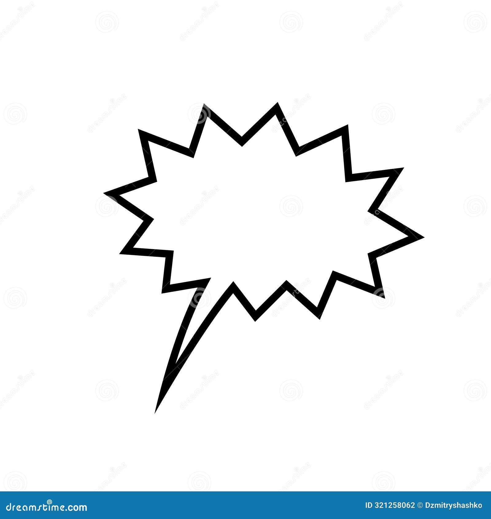 Yelling Speech Bubble Outline Icon. Clipart Image Vector Illustration ...
