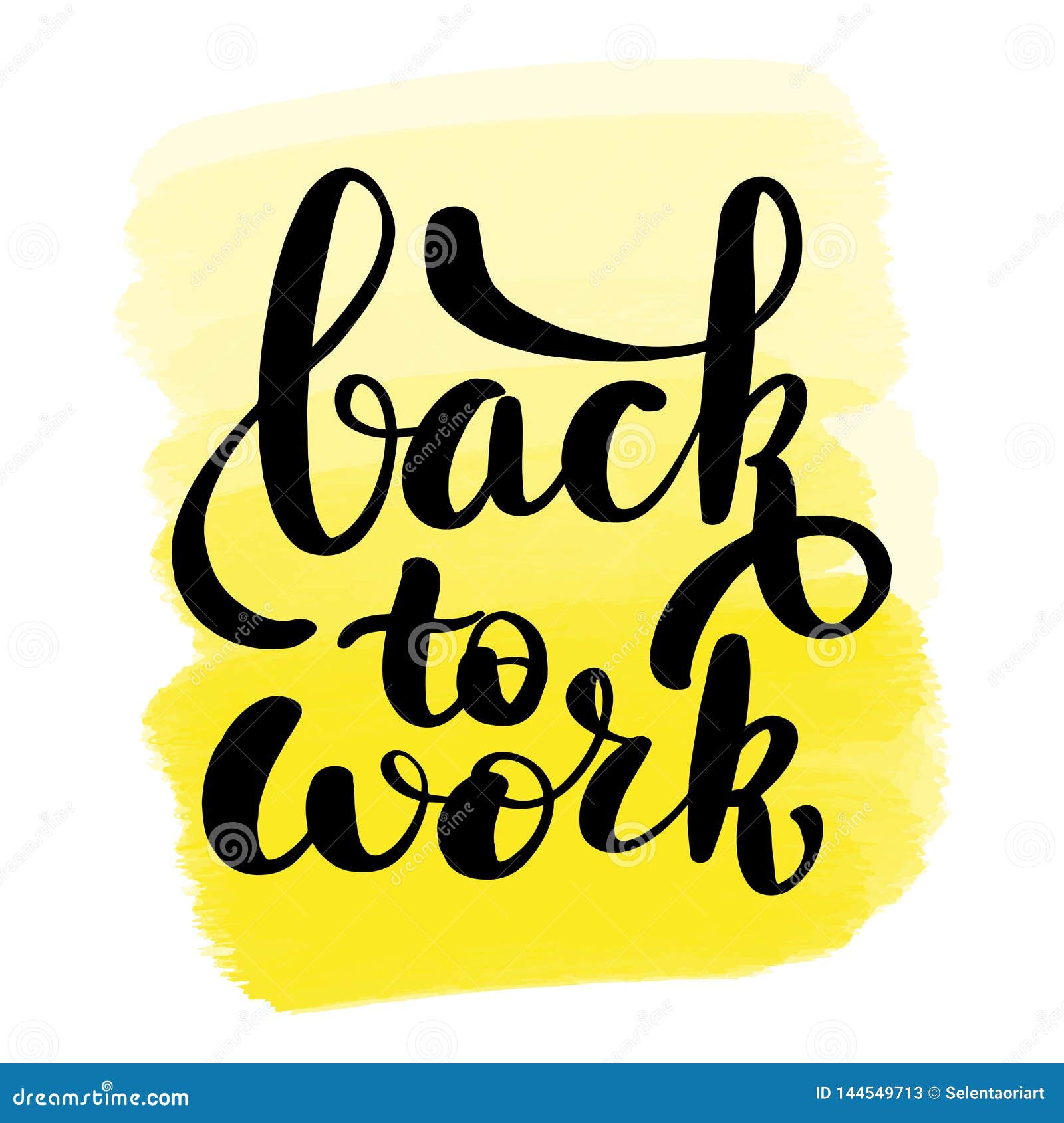 Back to work stock vector. Illustration of design, phrase - 144549713