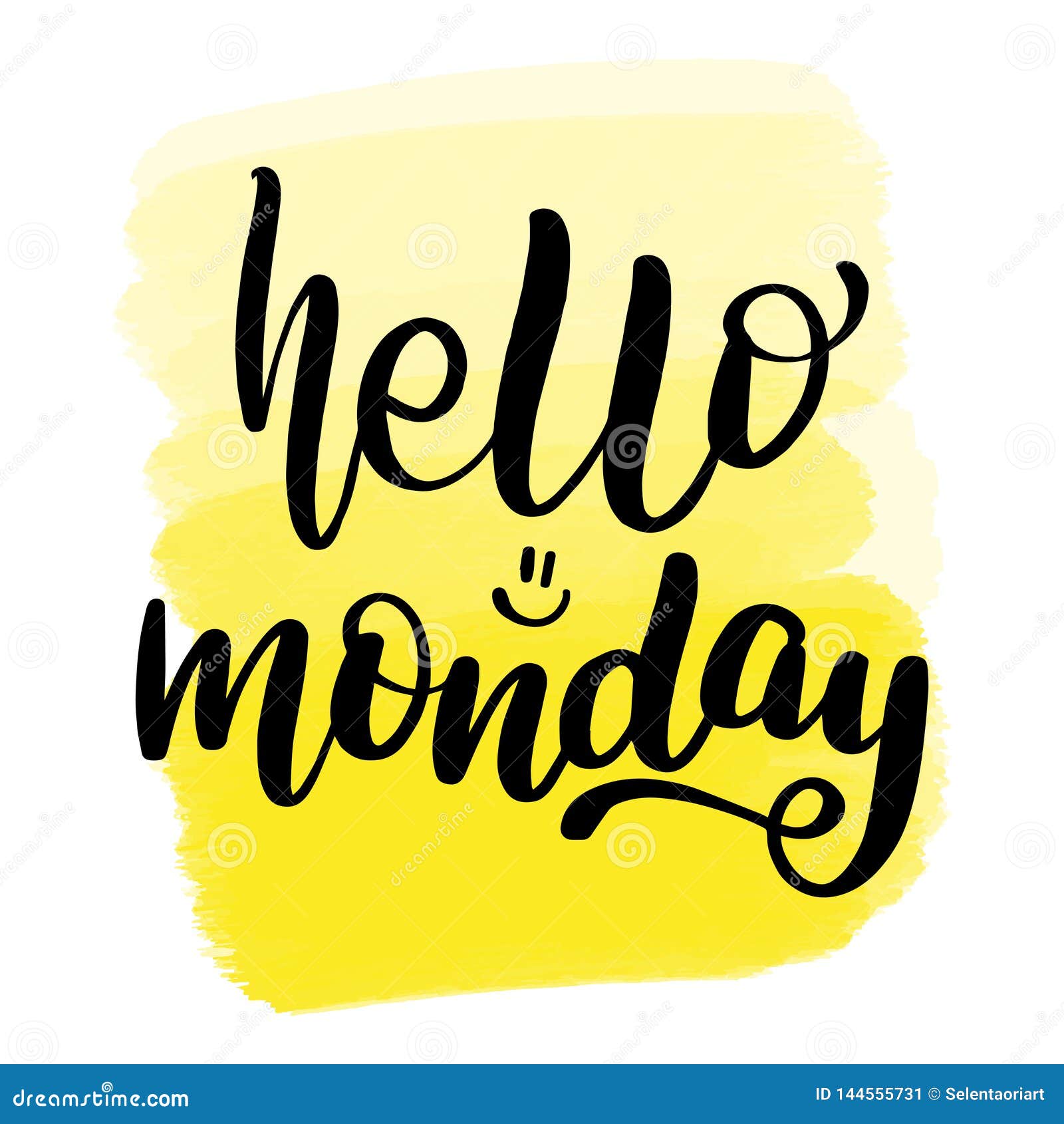 Lettering hello monday stock vector. Illustration of hand - 144555731