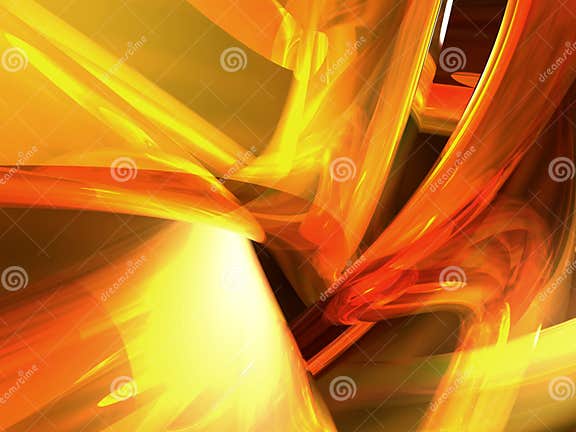 Yellow 3D abstract stock illustration. Illustration of glowing - 2843364