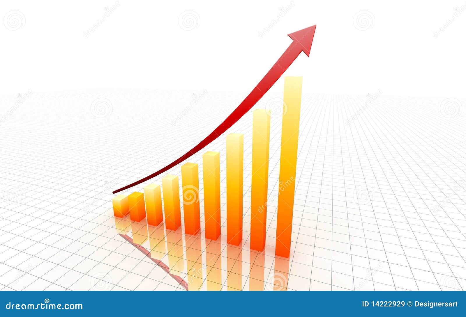 Yellow 3d graph stock illustration. Illustration of economy - 14222929