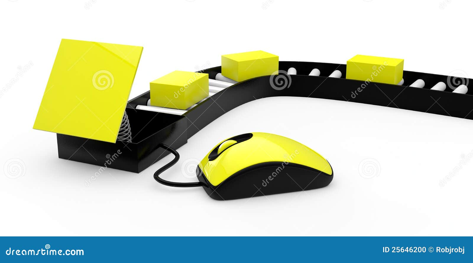 Yellow 3d Mouse With Boxes Royalty-Free Stock Image | CartoonDealer.com ...