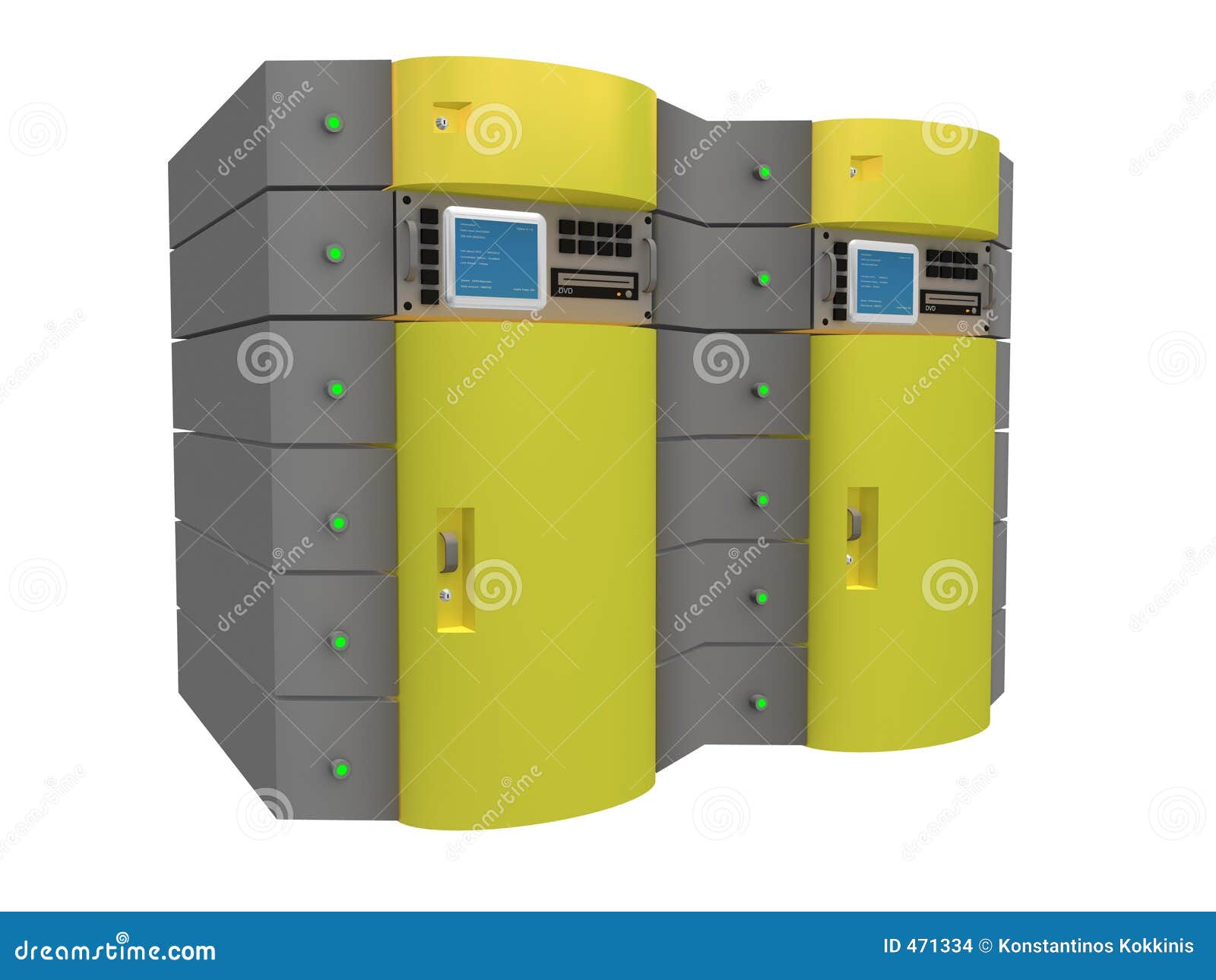 Yellow 3d Server stock illustration. Illustration of electronics - 471334