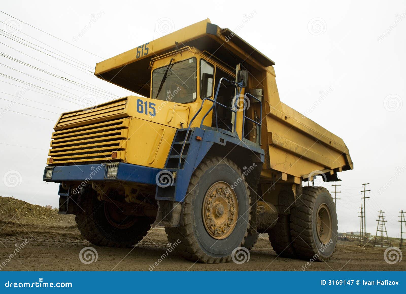 Yellow 40t truck stock image. Image of carrying, monster - 3169147