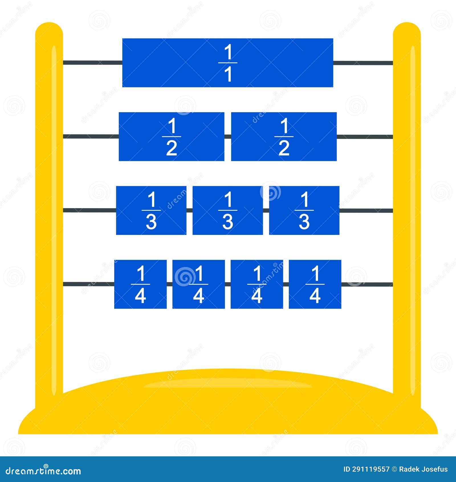 A Yellow Abacus with Blue Rectangular Pieces Stock Illustration ...