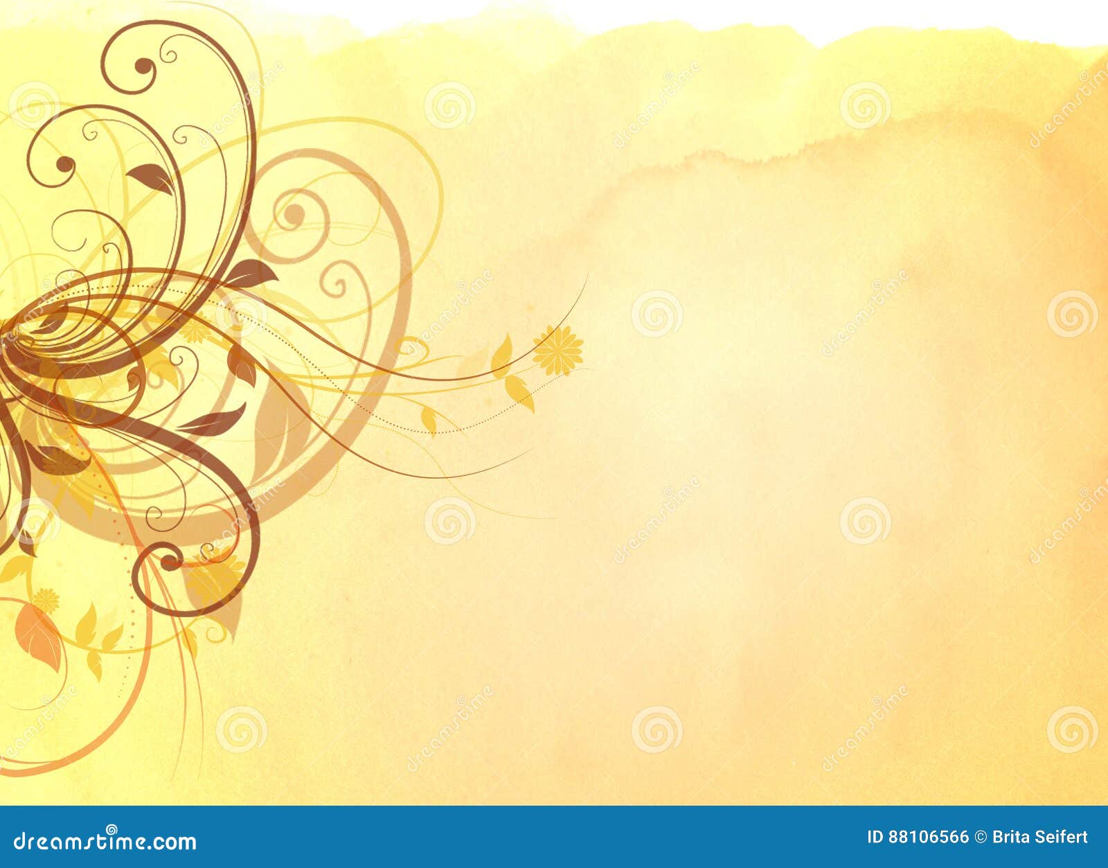 Yellow Abstract Background. Fresh Spiral Curls Stock Illustration ...