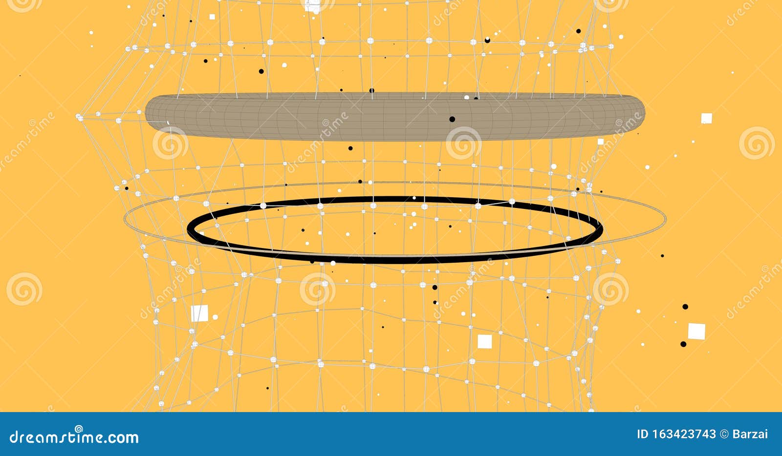 Yellow Abstract Background with a Toroid Figure. Stock Illustration ...