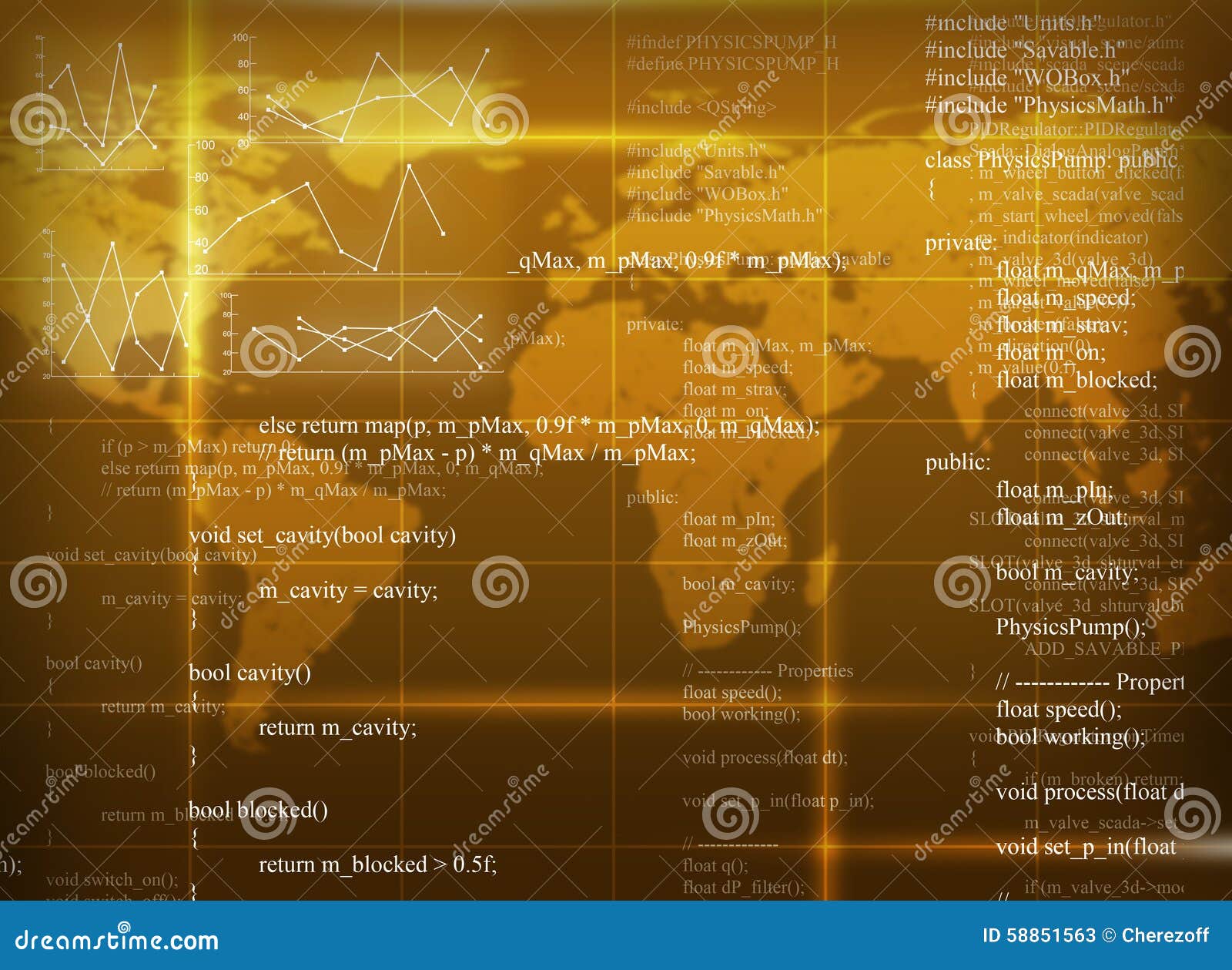 Yellow Abstract Background with World Map Stock Illustration ...