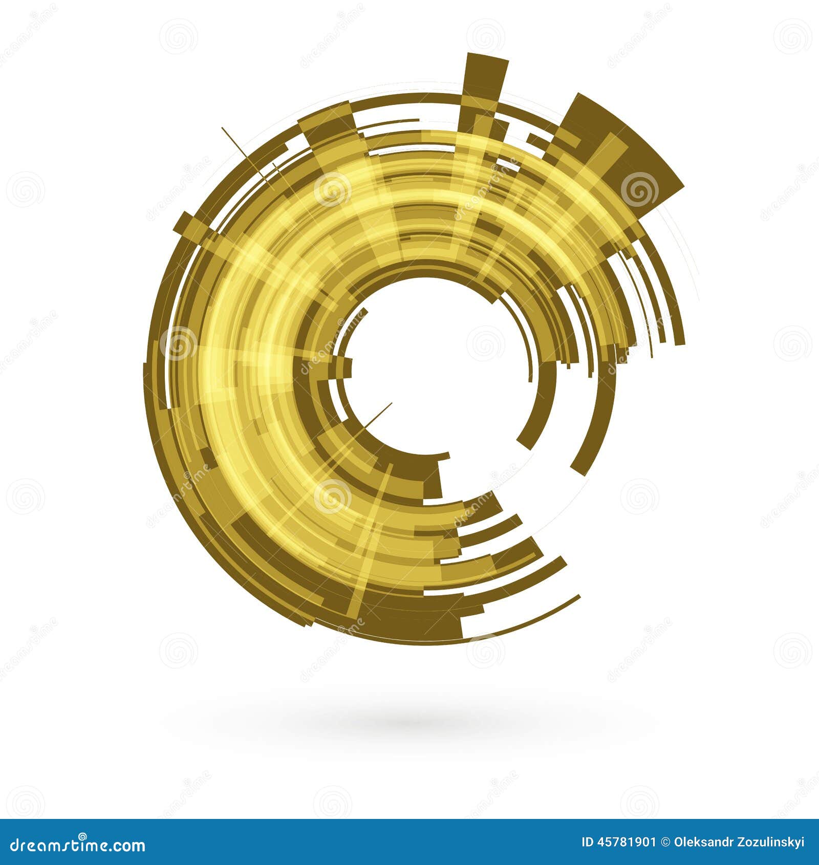 Yellow Abstract Circle. Raster Stock Illustration - Illustration of ...