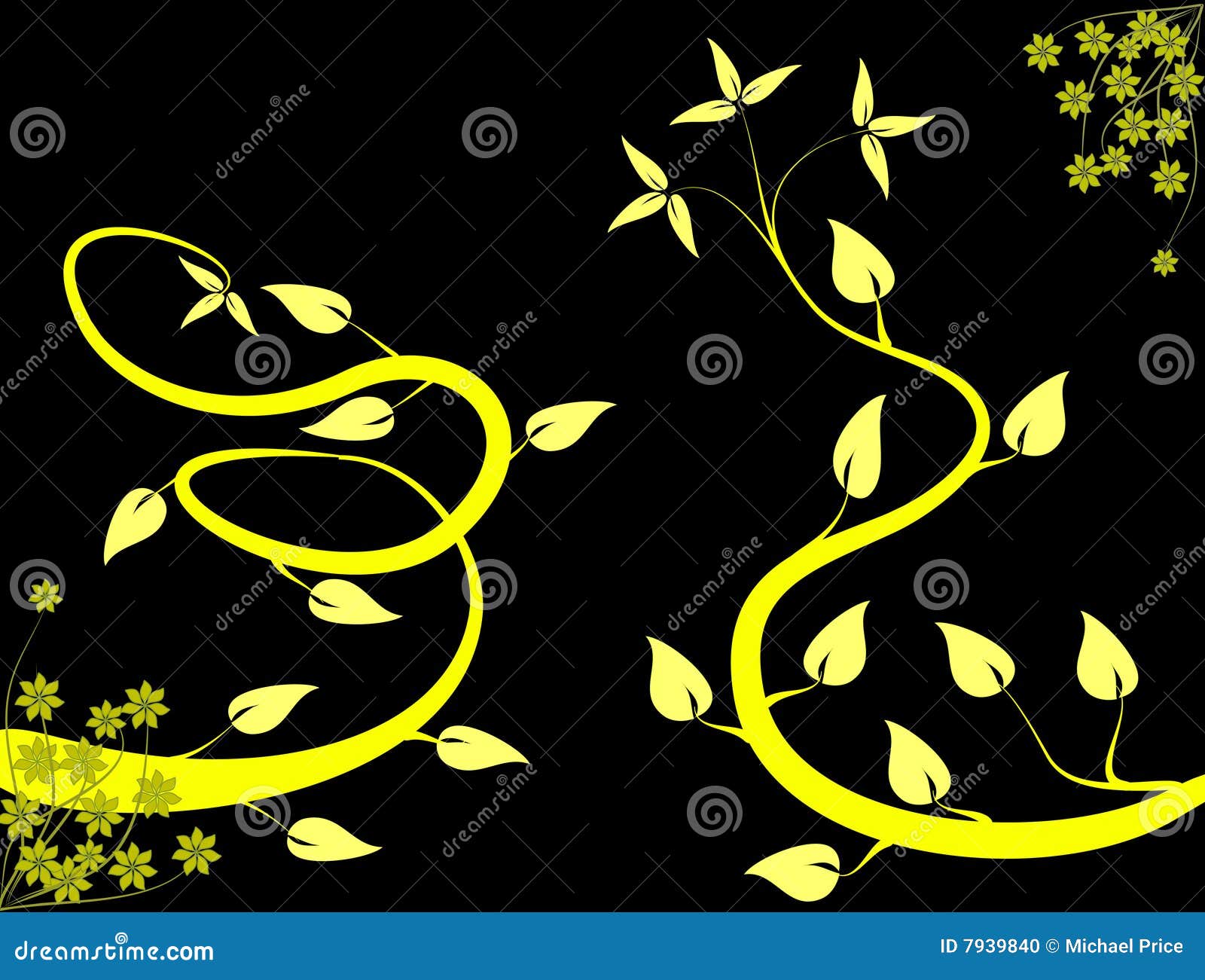 Yellow Abstract Floral Background Stock Vector - Illustration of ...