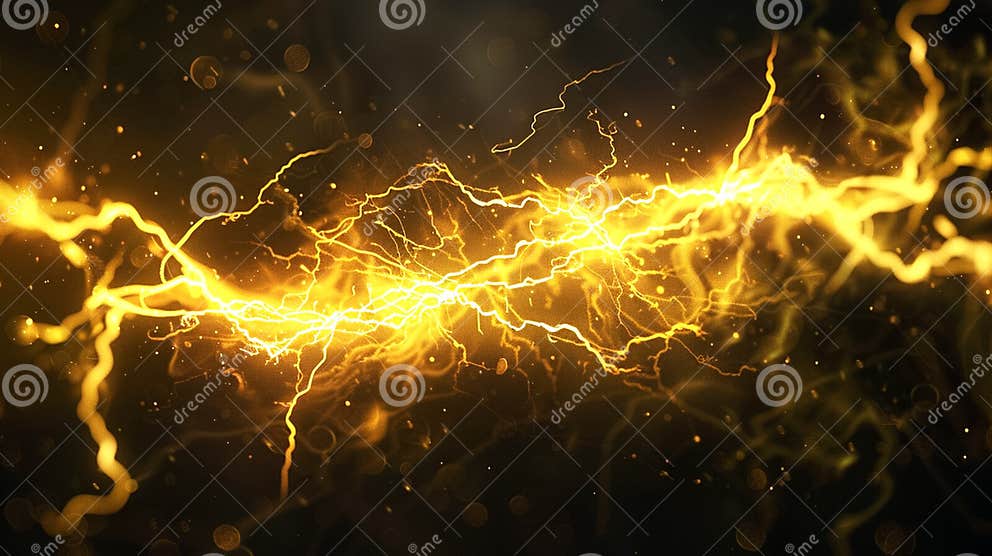 Yellow Abstract Lightning Background. Stock Illustration - Illustration ...