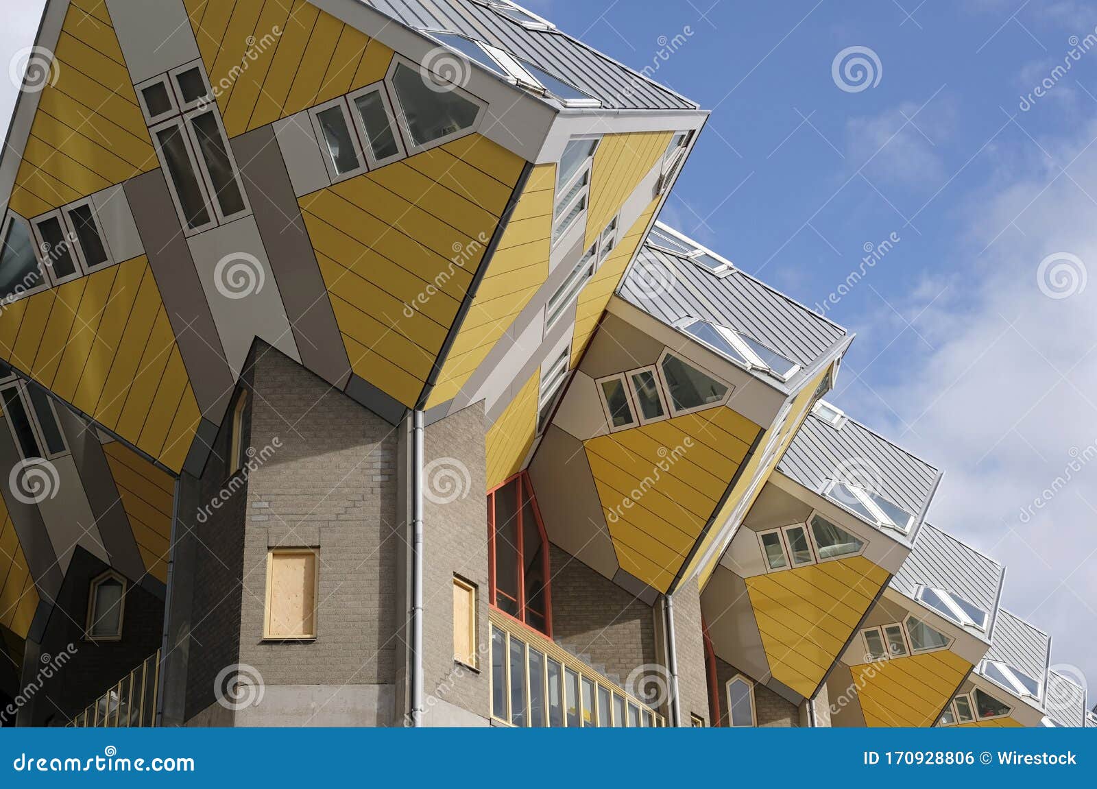 A Modern Cube Playground Made Of Wood And Metal Corners, Standing In ...