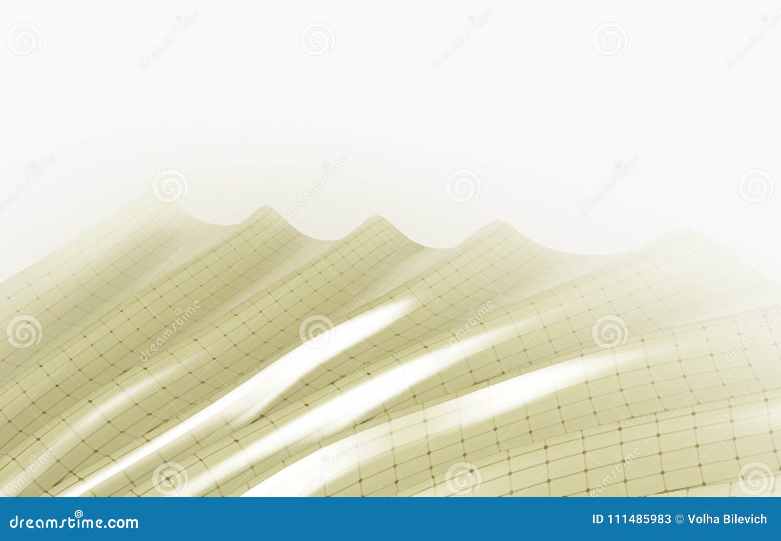 Yellow Abstract Shape with Connecting Dots and Lines on White ...