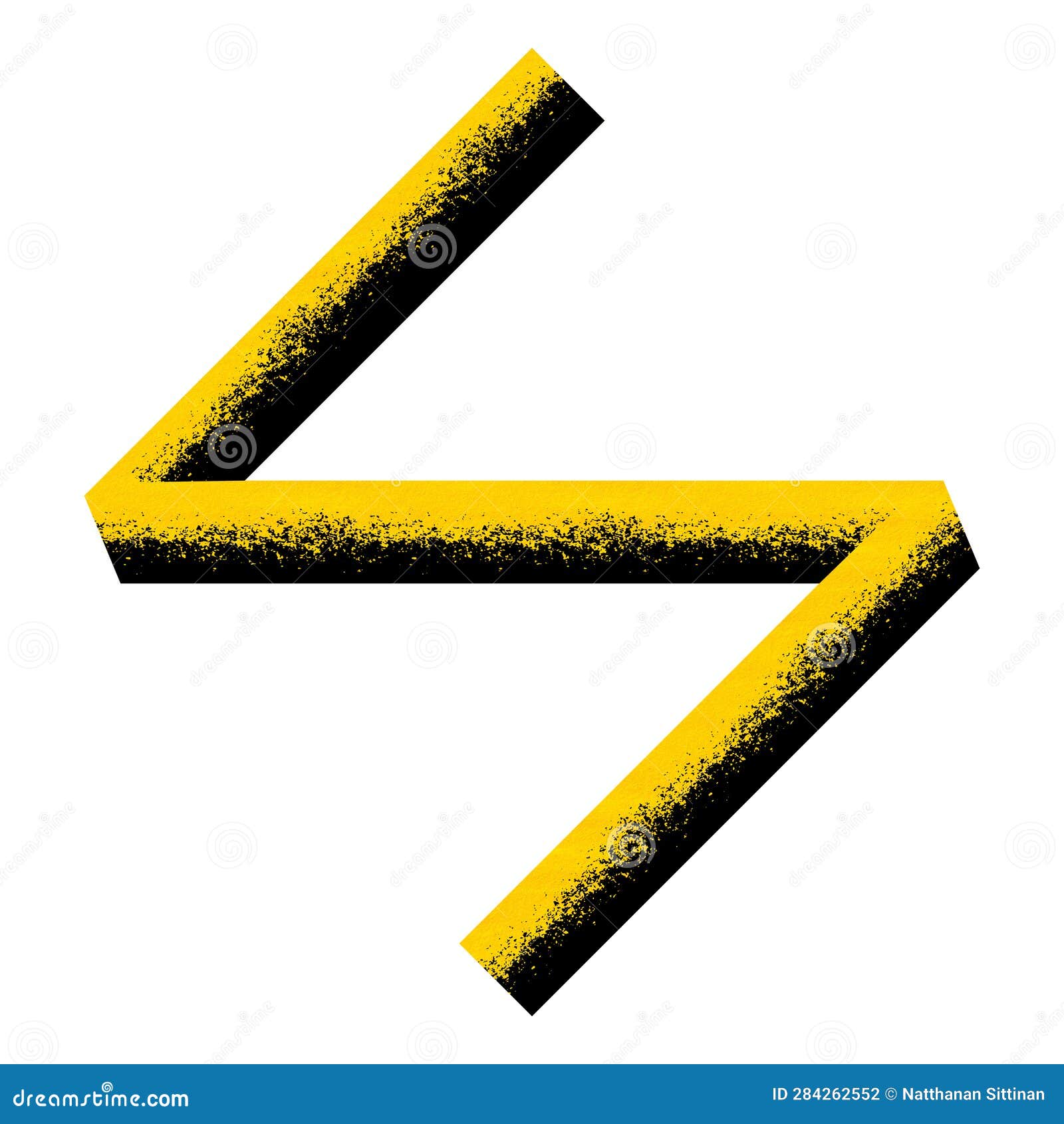 A Yellow Abstract Shape with Shading Isolated on White Background ...