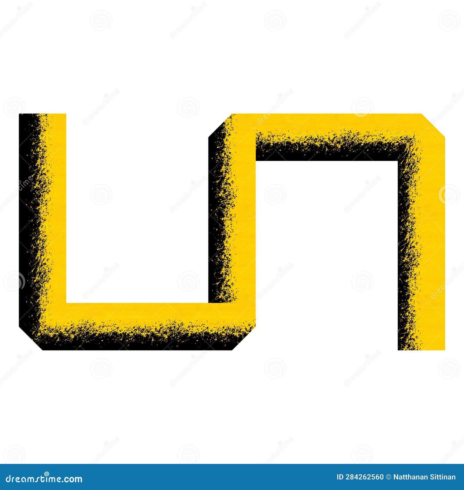 A Yellow Abstract Shape with Shading Isolated on White Background ...