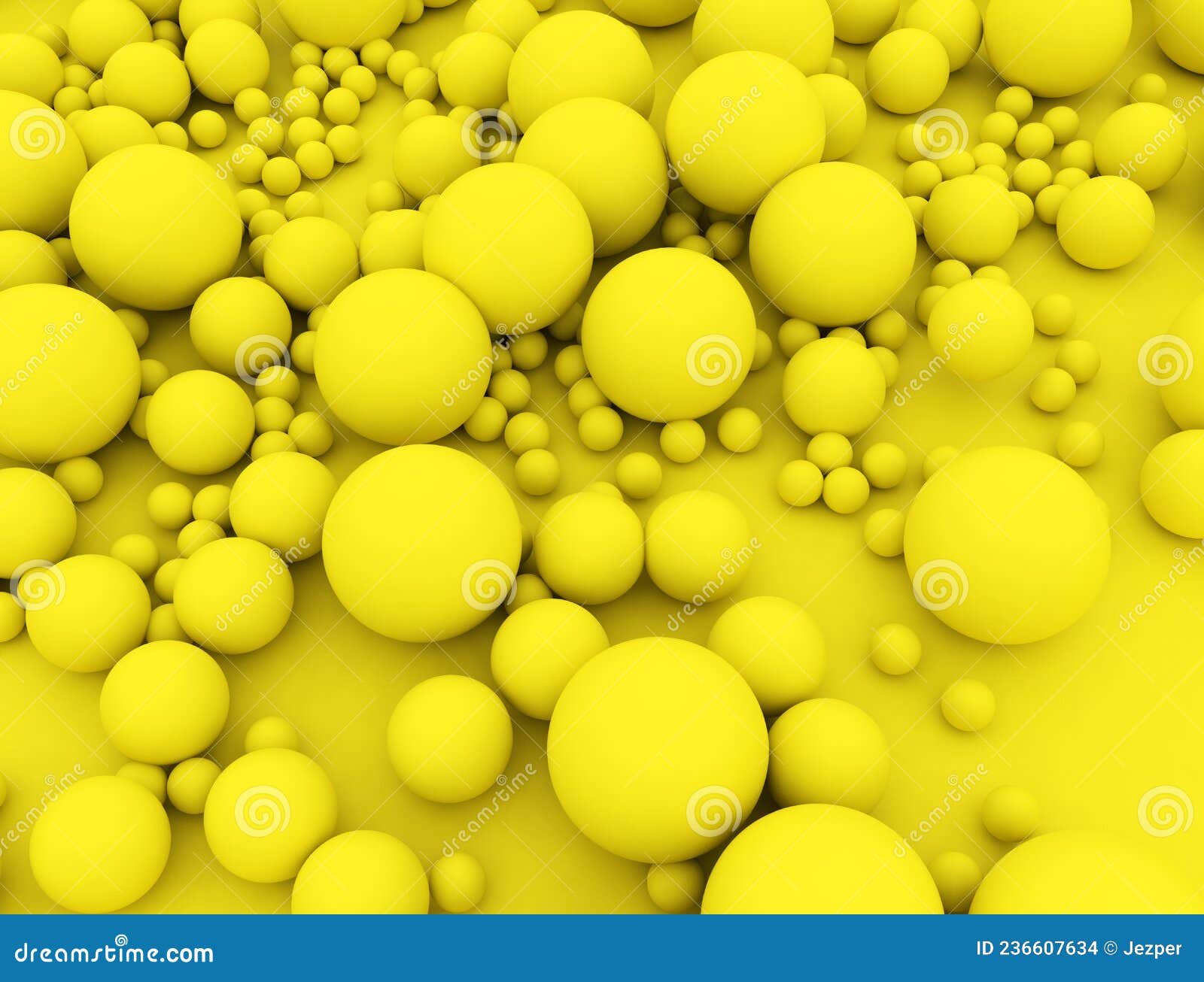 Yellow Abstract Spheres Digital Background, 3d Render Stock ...