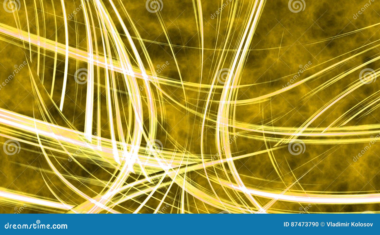 Yellow Abstract Wave Lines Background. Stock Illustration ...