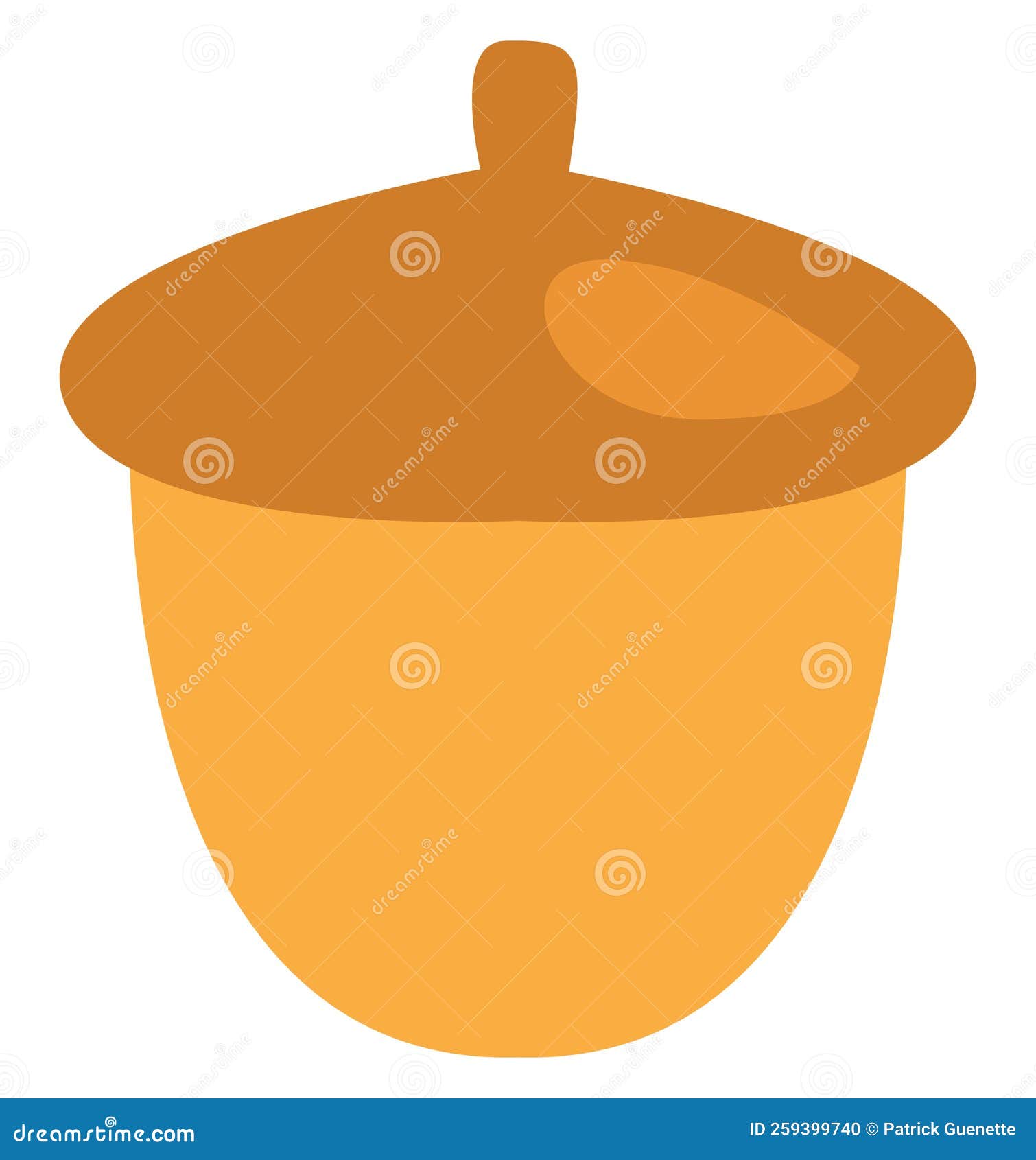 Yellow acorn, icon stock vector. Illustration of leaves - 259399740