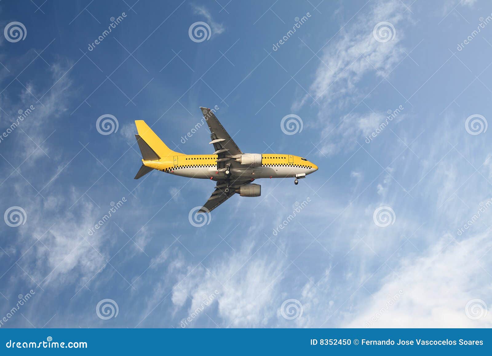 Yellow aeroplane stock photo. Image of transoceanic, jumbo - 8352450