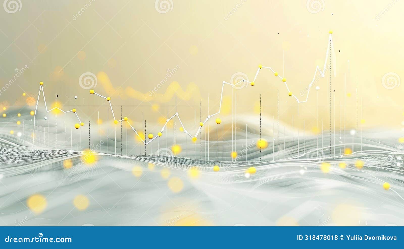 Yellow Aesthetic Background of Digital Data Chart Analytics. Business ...