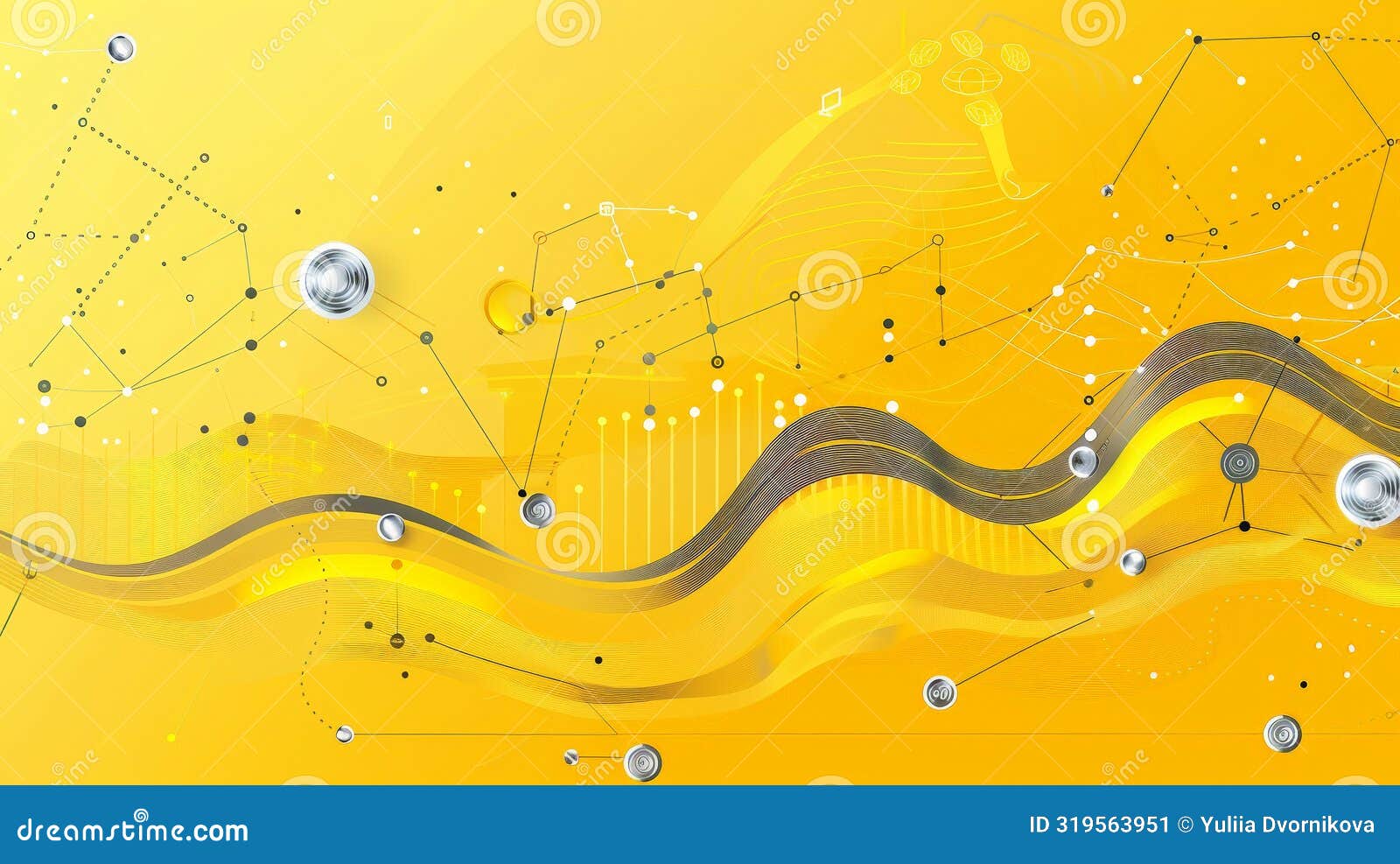 Yellow Aesthetic Background of Digital Data Chart Analytics. Business ...