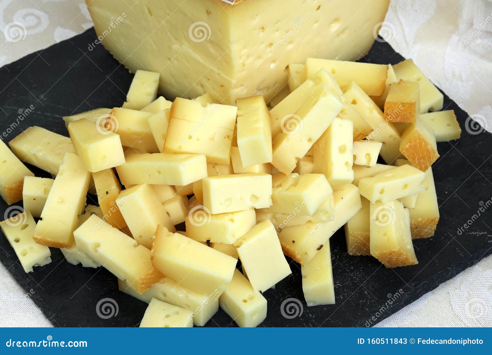 Yellow Aged Cheese and the Black Slate Stock Image - Image of factory ...