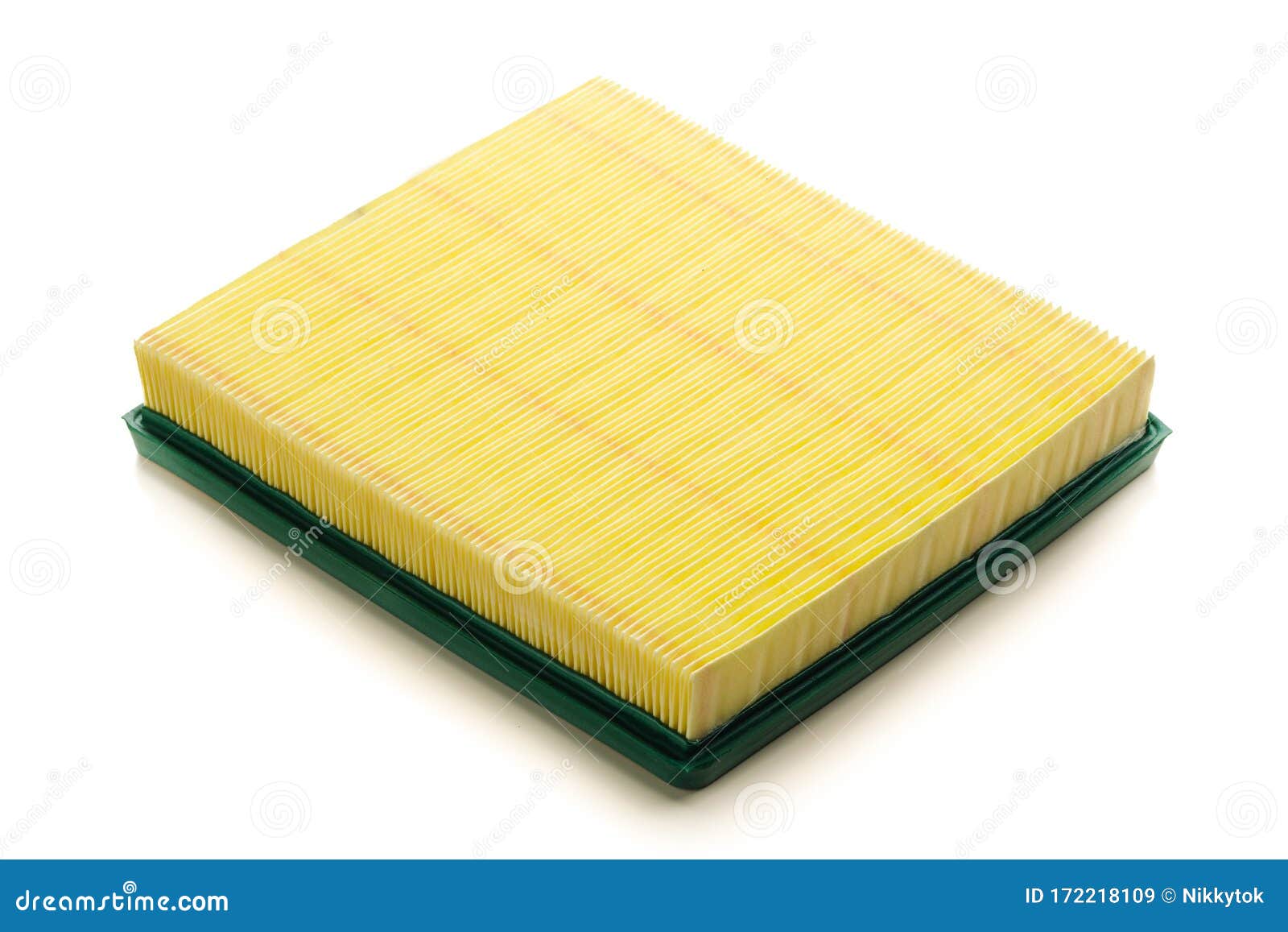 Yellow Air Filter for Car Engine, Isolated on White Stock Image - Image ...