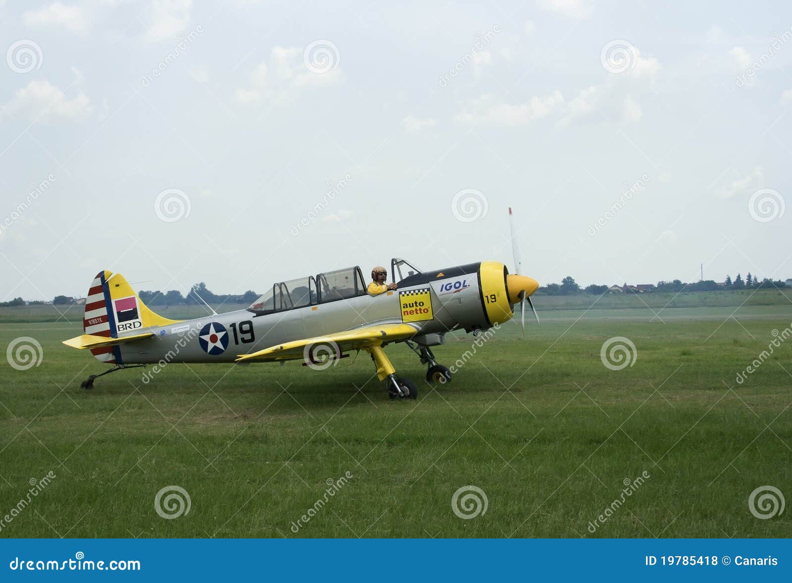 Yellow aircraft, raw editorial stock photo. Image of field - 19785418