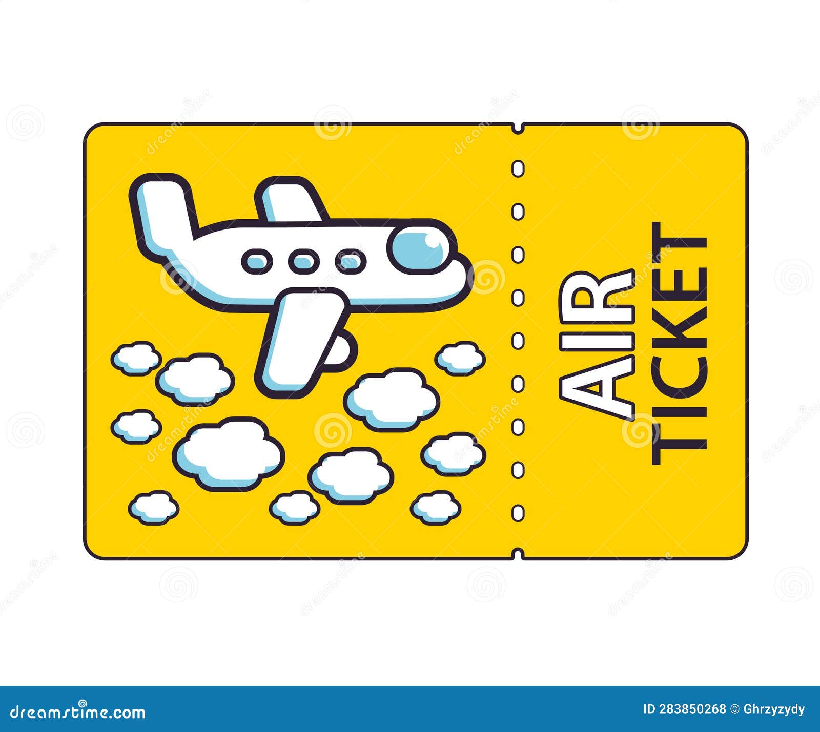 Yellow airline ticket stock vector. Illustration of booking - 283850268