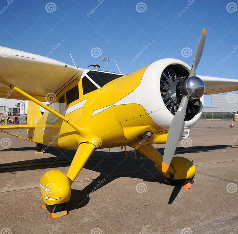 Yellow airplane stock image. Image of ground, airplane - 12154807