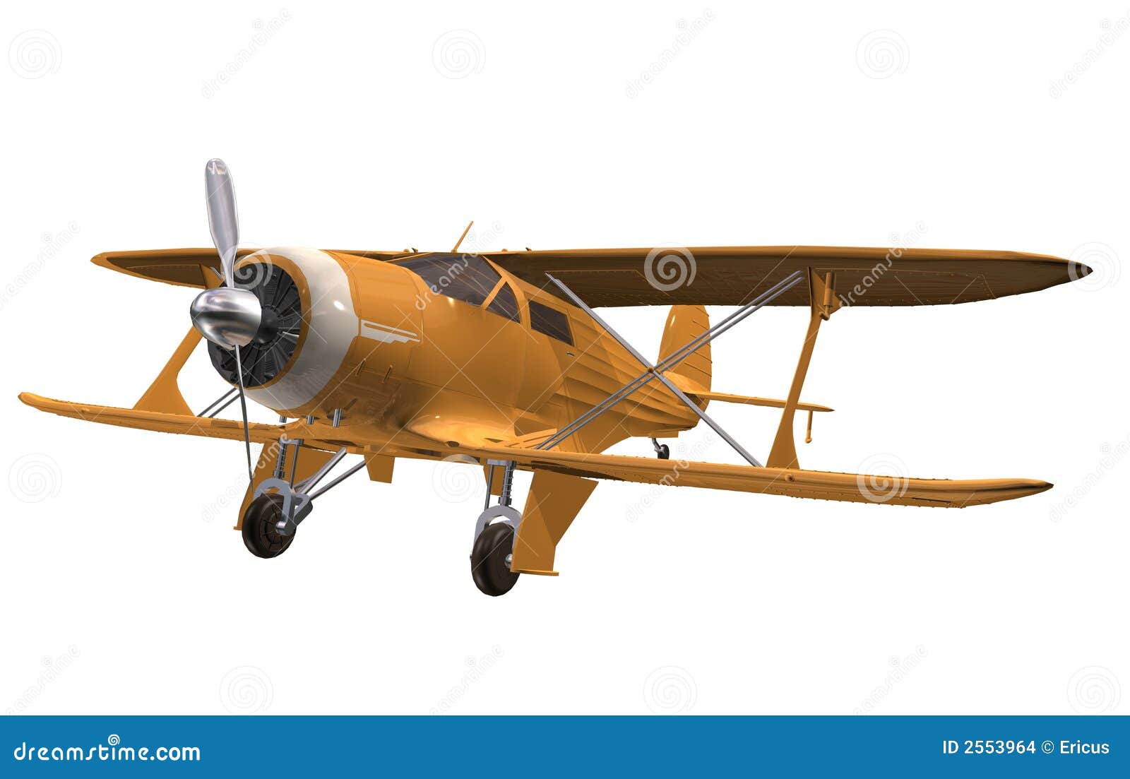 Yellow Airplane With Cloud Vector Illustration | CartoonDealer.com ...