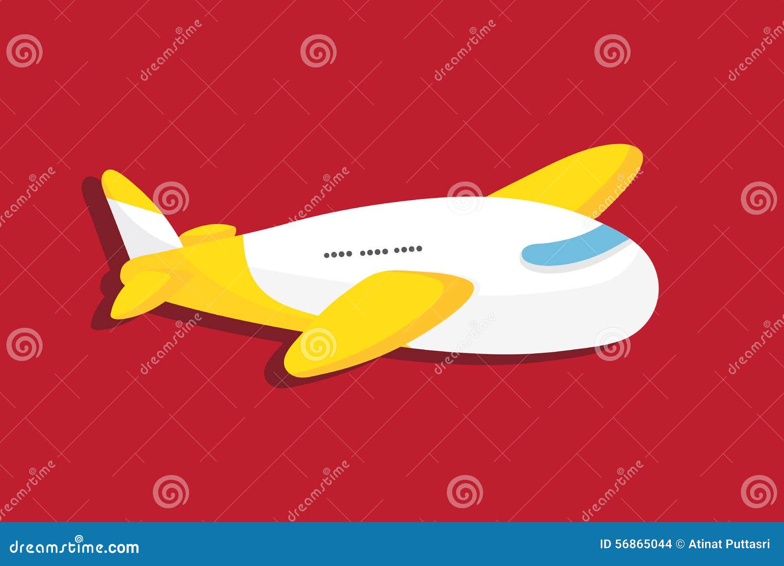 YELLOW AIRPLANE on RED BACKGROUND Stock Vector - Illustration of vector ...