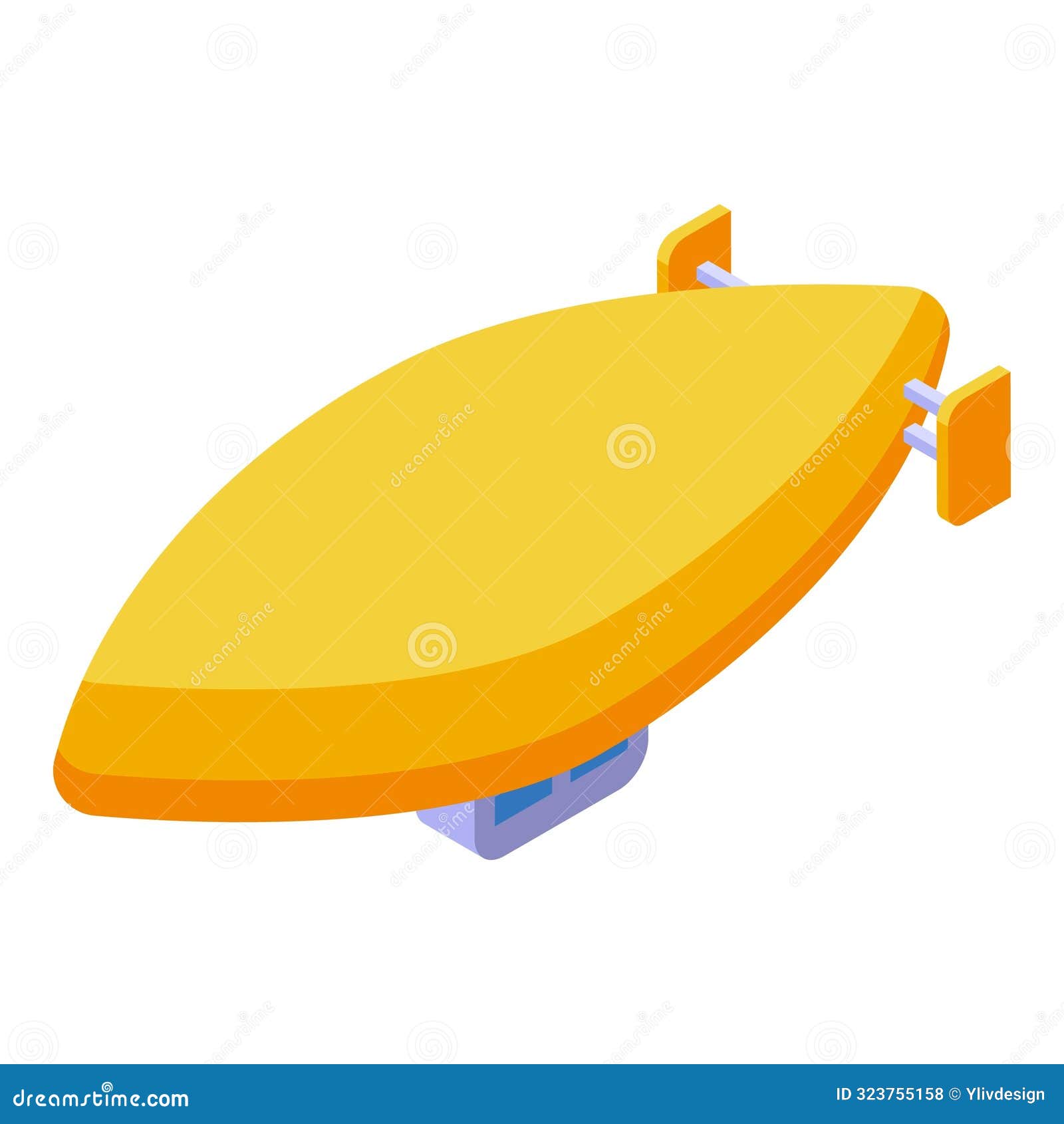Yellow Airship Floating in the Air Stock Illustration - Illustration of ...