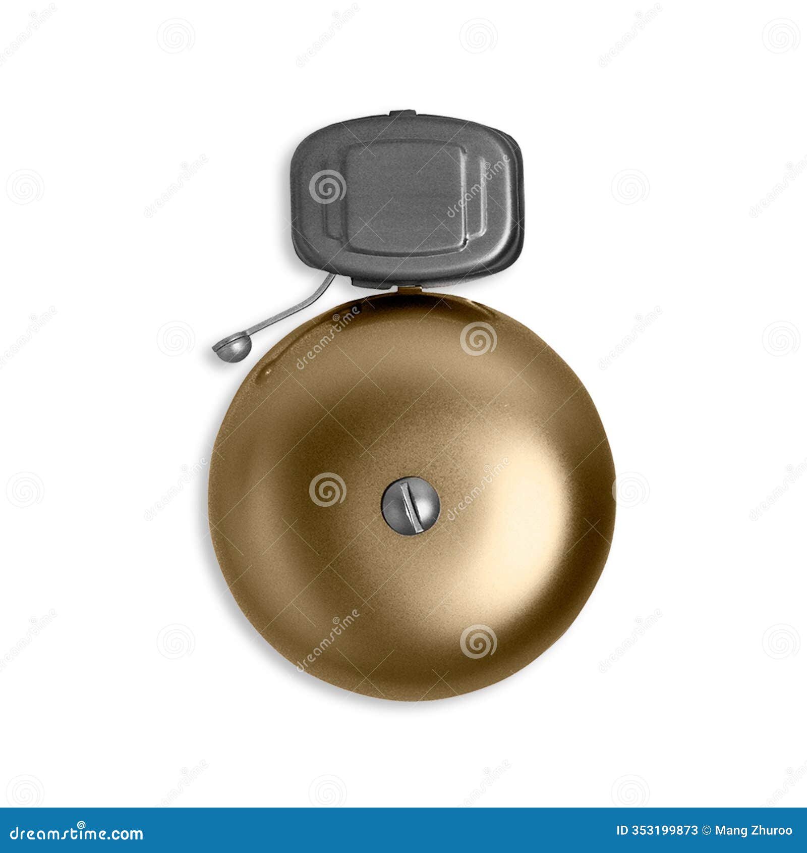 Yellow Alarm Bell Isolated on White Background Stock Image - Image of ...
