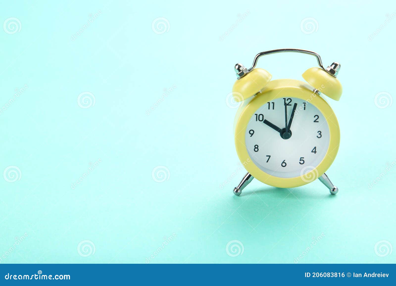 Yellow alarm clock stock photo. Image of timer, metal - 206083816