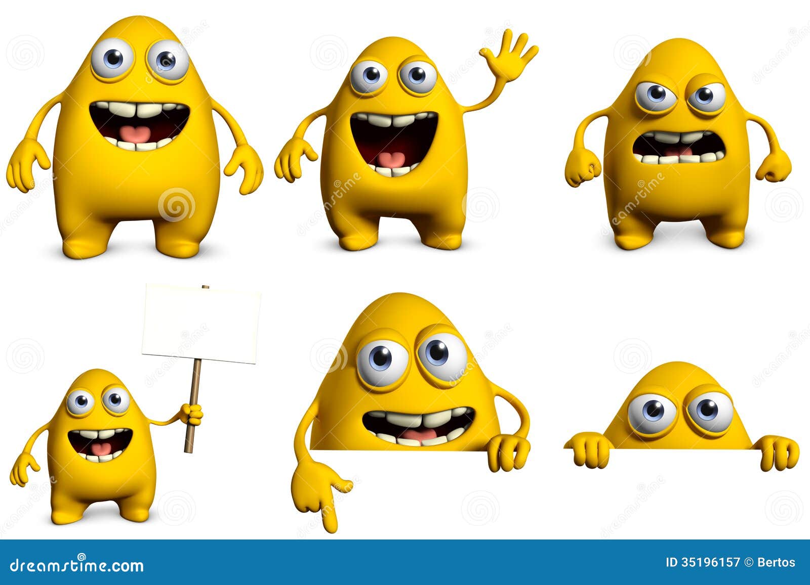 Yellow alien stock illustration. Illustration of render - 35196157