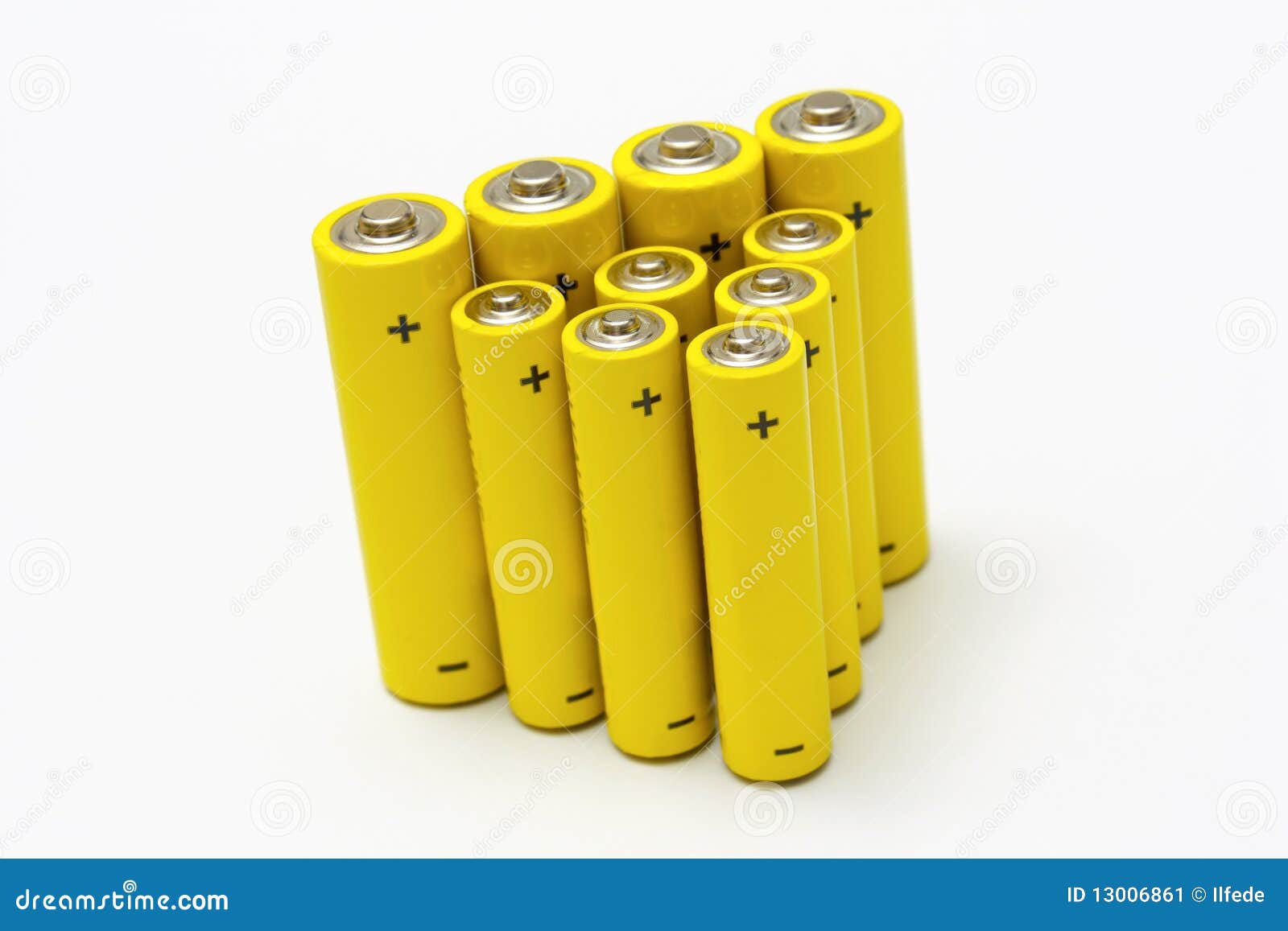 Yellow alkaline batteries stock image. Image of batteries - 13006861