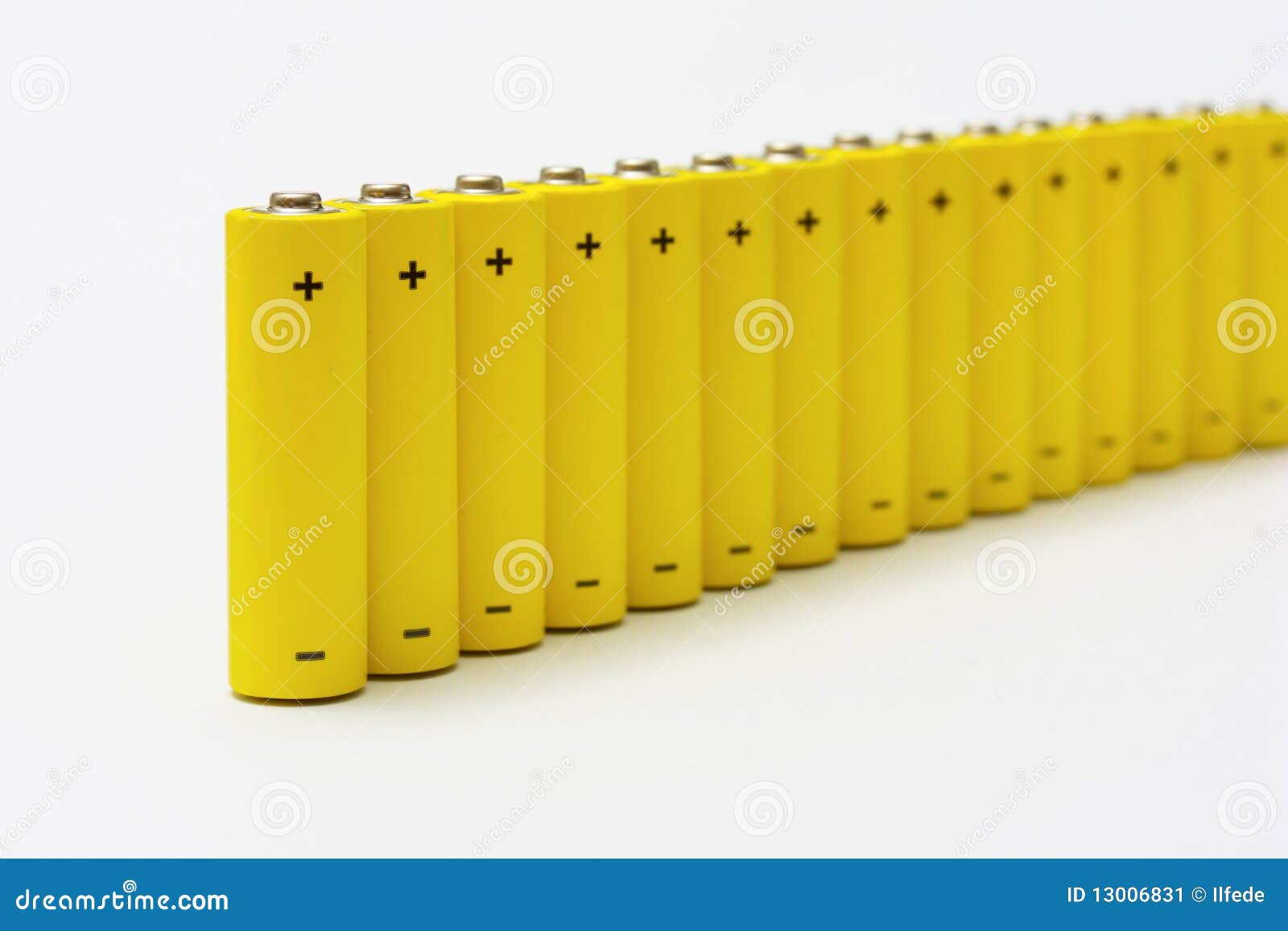 Yellow Alkaline Batteries Row Stock Image - Image of colour, battery ...