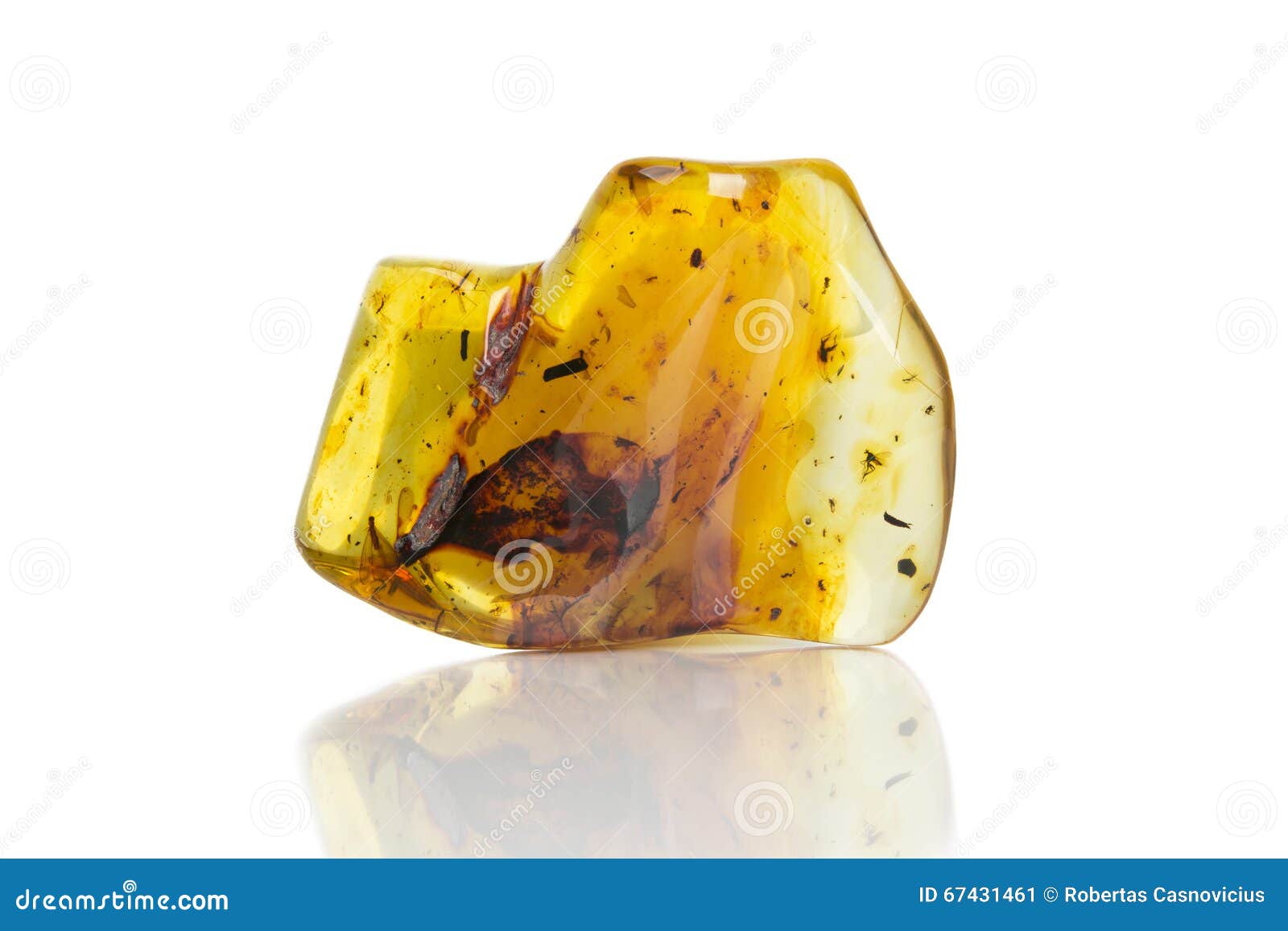 Yellow Amber Stone with Inclusions Stock Image - Image of fossil ...