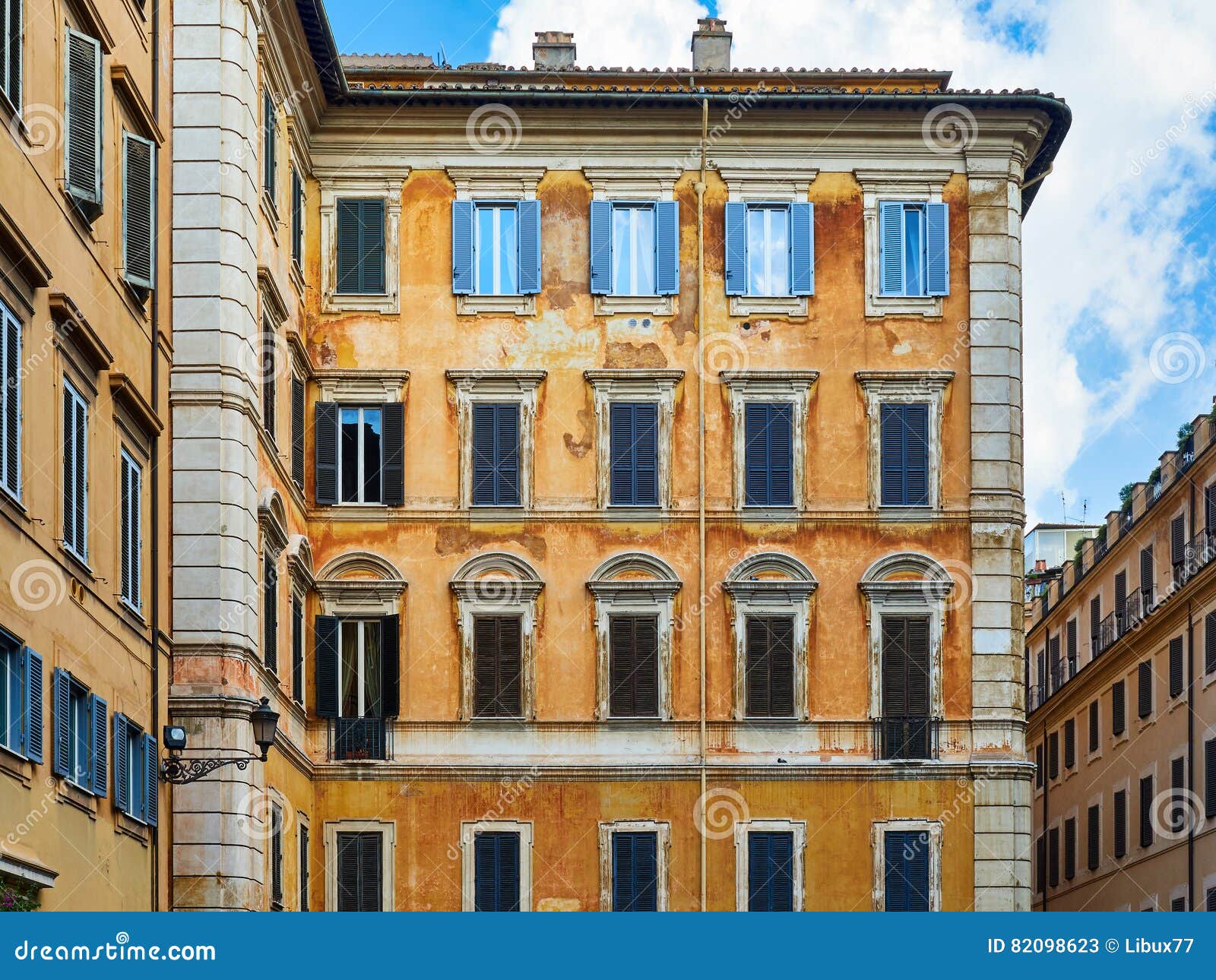 Yellow Ancient Building Rome Downtown Stock Image - Image of building ...