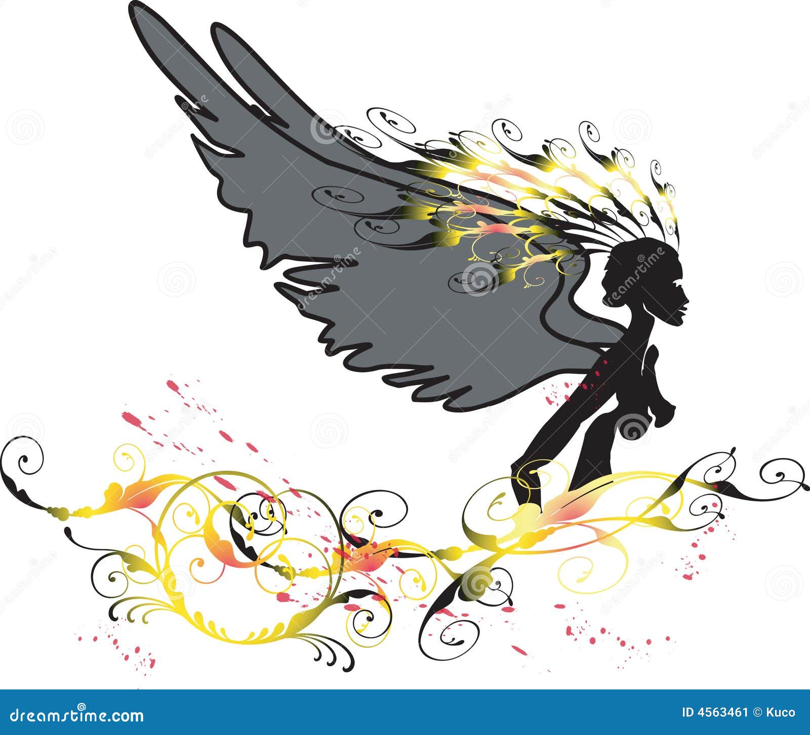 Yellow angel stock vector. Illustration of head, curl - 4563461